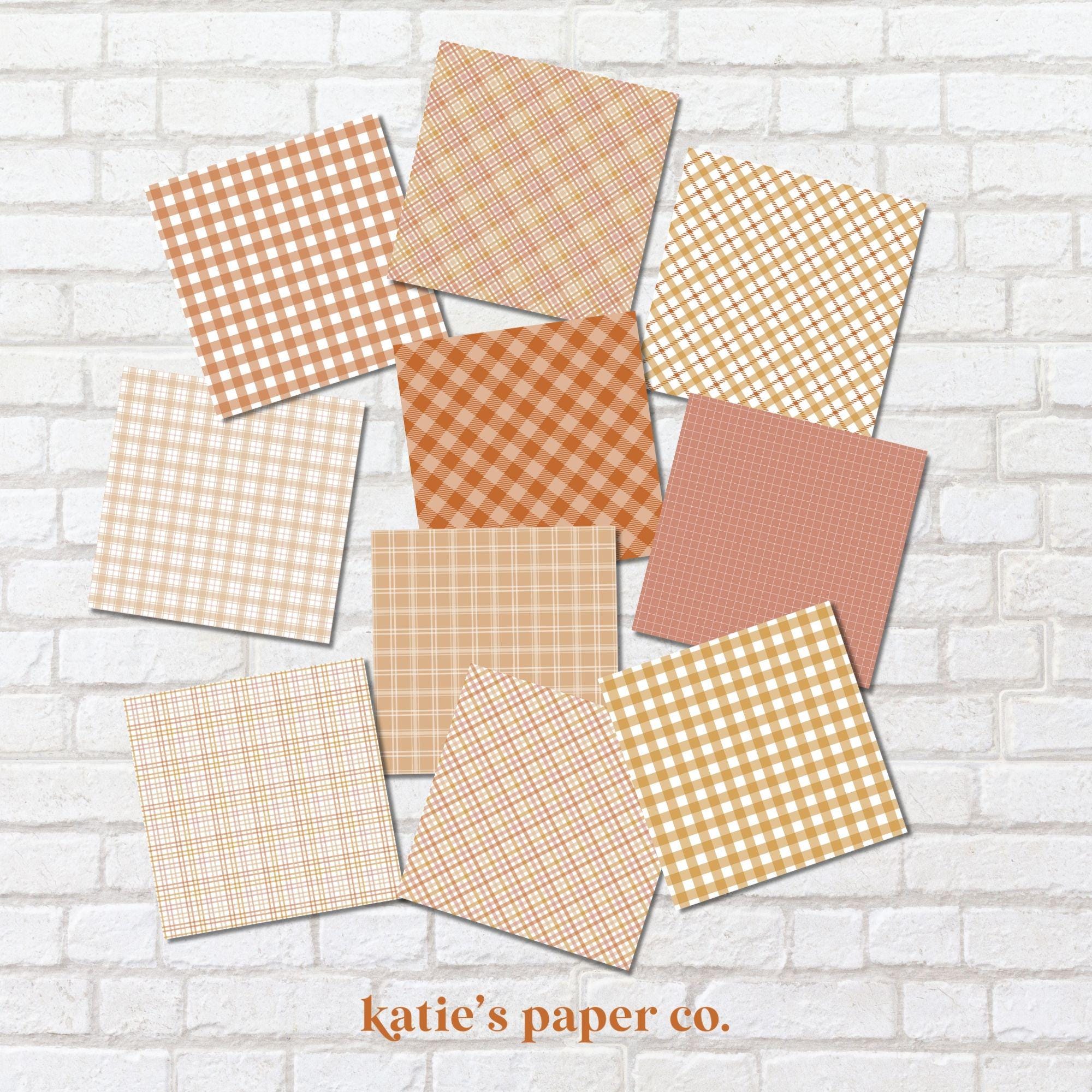 Set of 20 Autumn Fall Plaid Digital Scrapbook Papers-pumpkin Orange ...