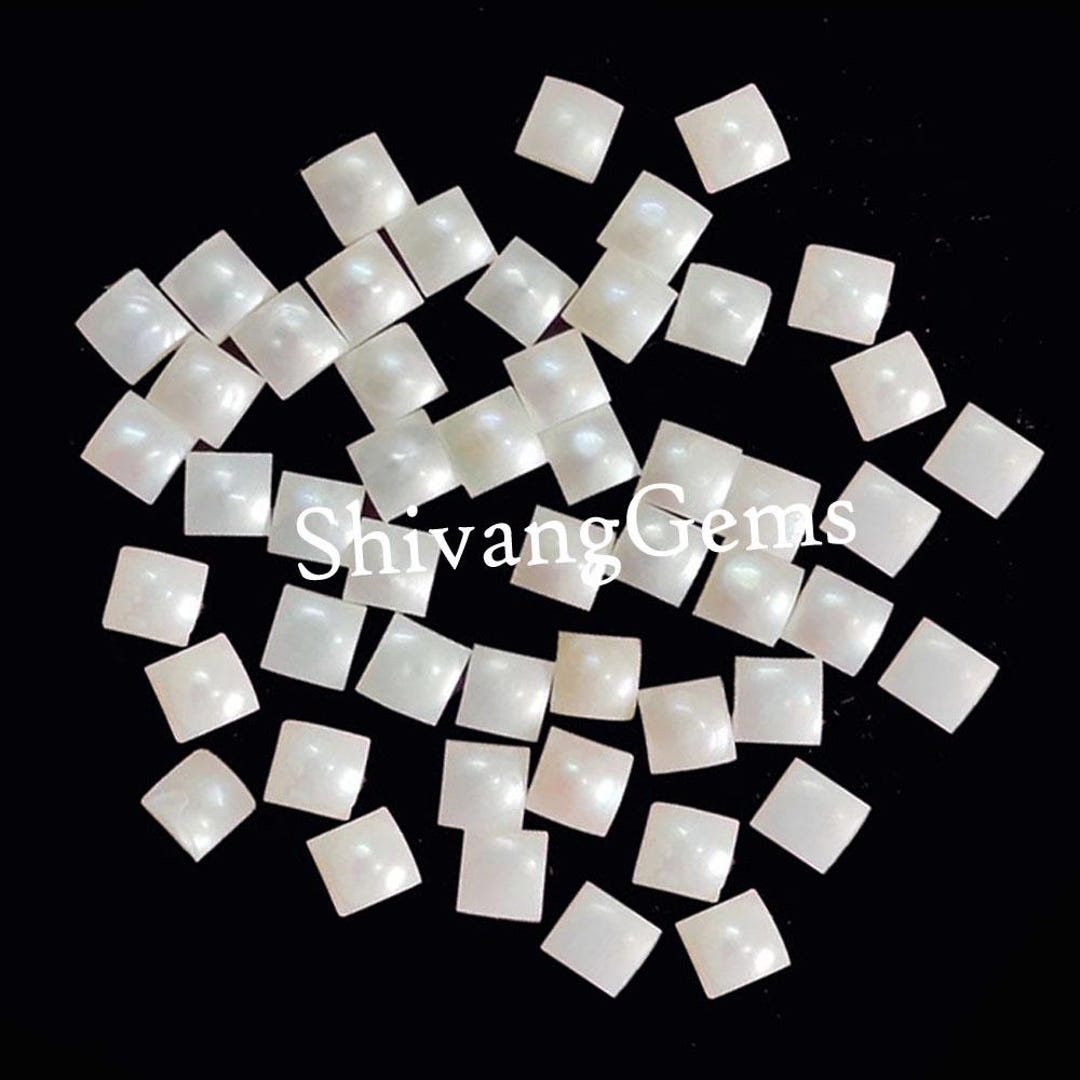 Natural AAA Fresh Water White Pearl Square Cabochon Size 2X2MM to ...