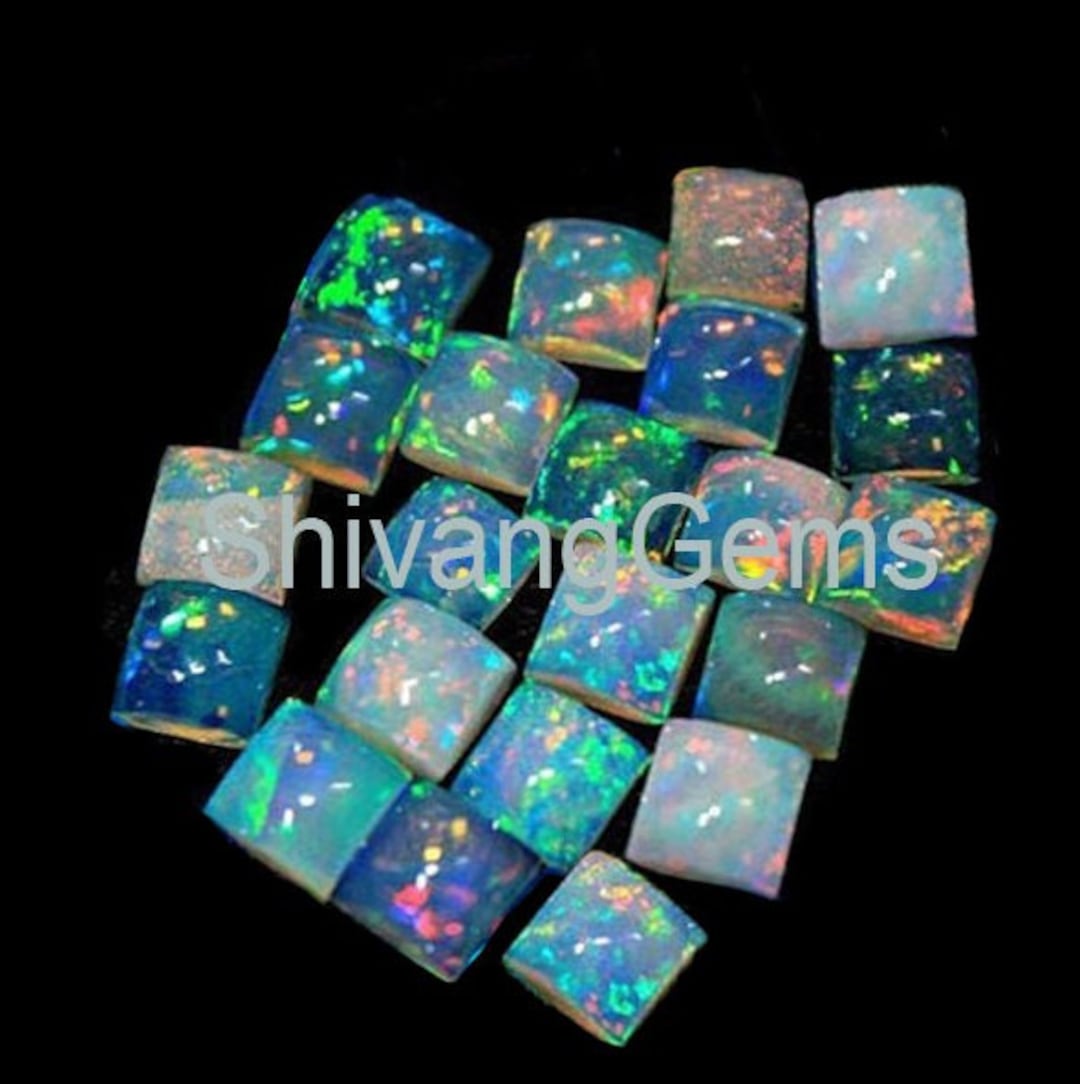 AAA Welo Ethiopian Multifire Opal Square Shape Cabochon 3X3MM to ...