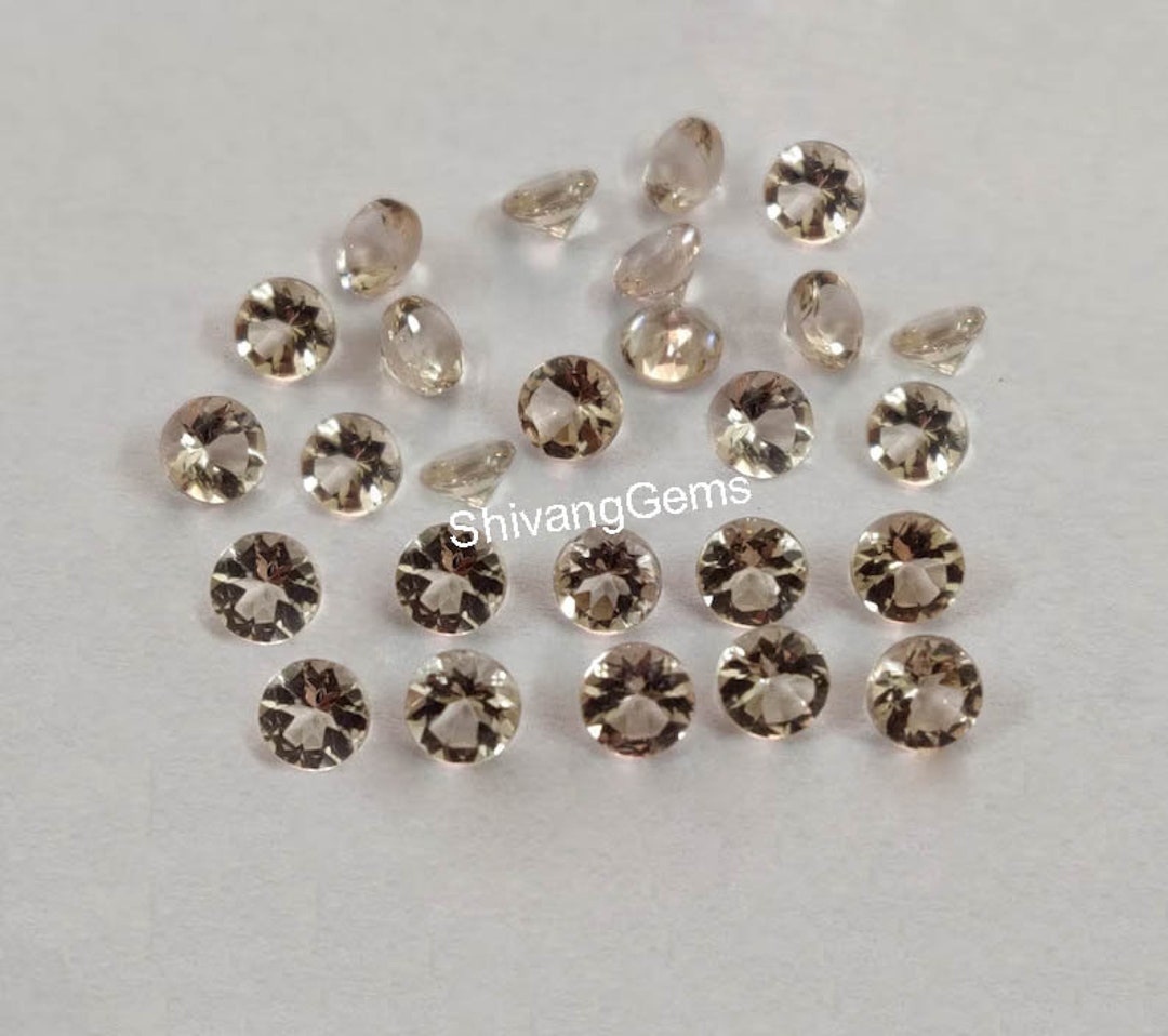 AAA Peach Morganite Round Faceted Cut Size 3MM-4MM-5MM Natural ...