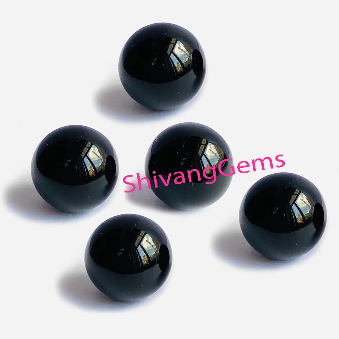 Natural AAA Black Onyx Round Smooth Balls Size 3X3MM to 12X12MM Black ...