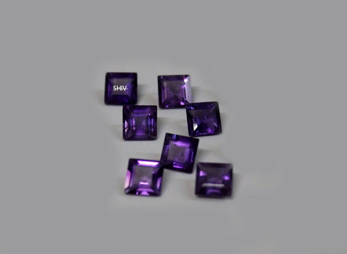 AAA Amethyst Square Faceted 5MM-6MM 100% Natural Amethyst - Etsy