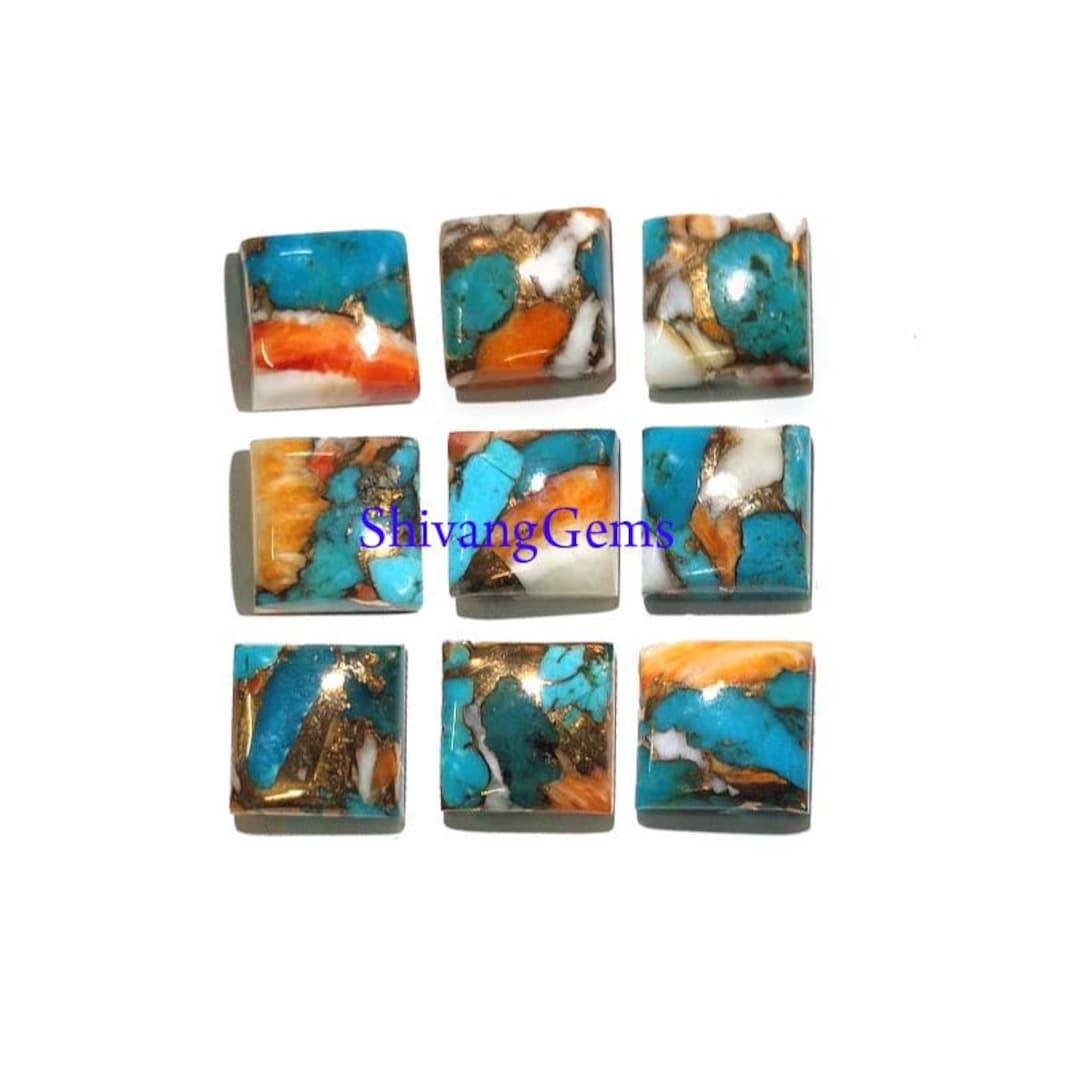 AAA Natural Oyster Copper Turquoise Square Cabochon 3MM to 20MM Oyster ...