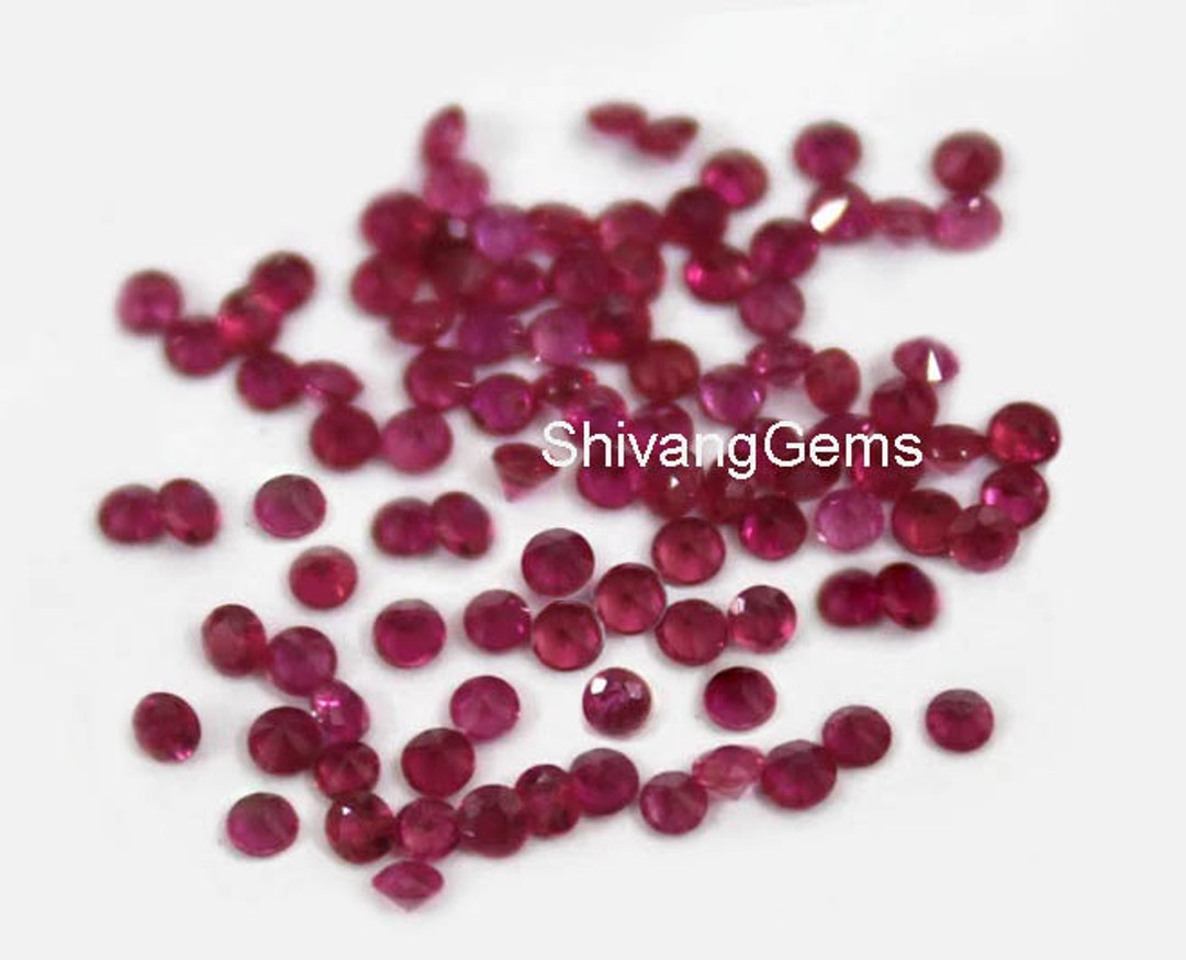 Natural Ruby Round Diamond Faceted Cut Size 2X2MM AAA Ruby Round ...