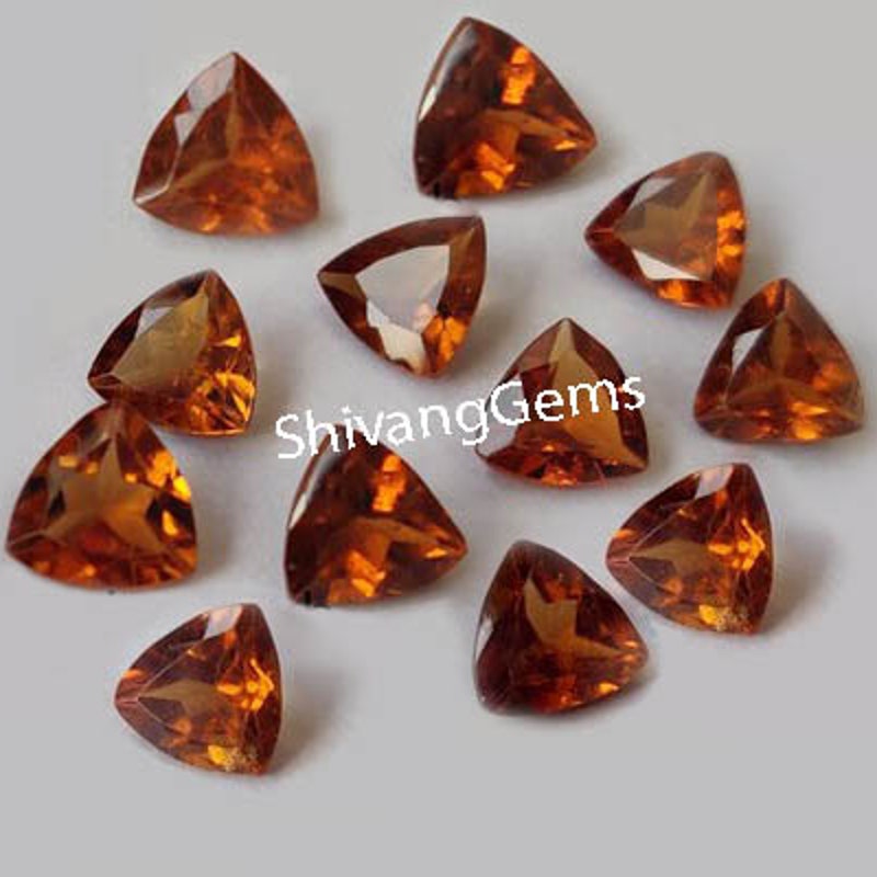Trillion Cut Hessonite - Etsy