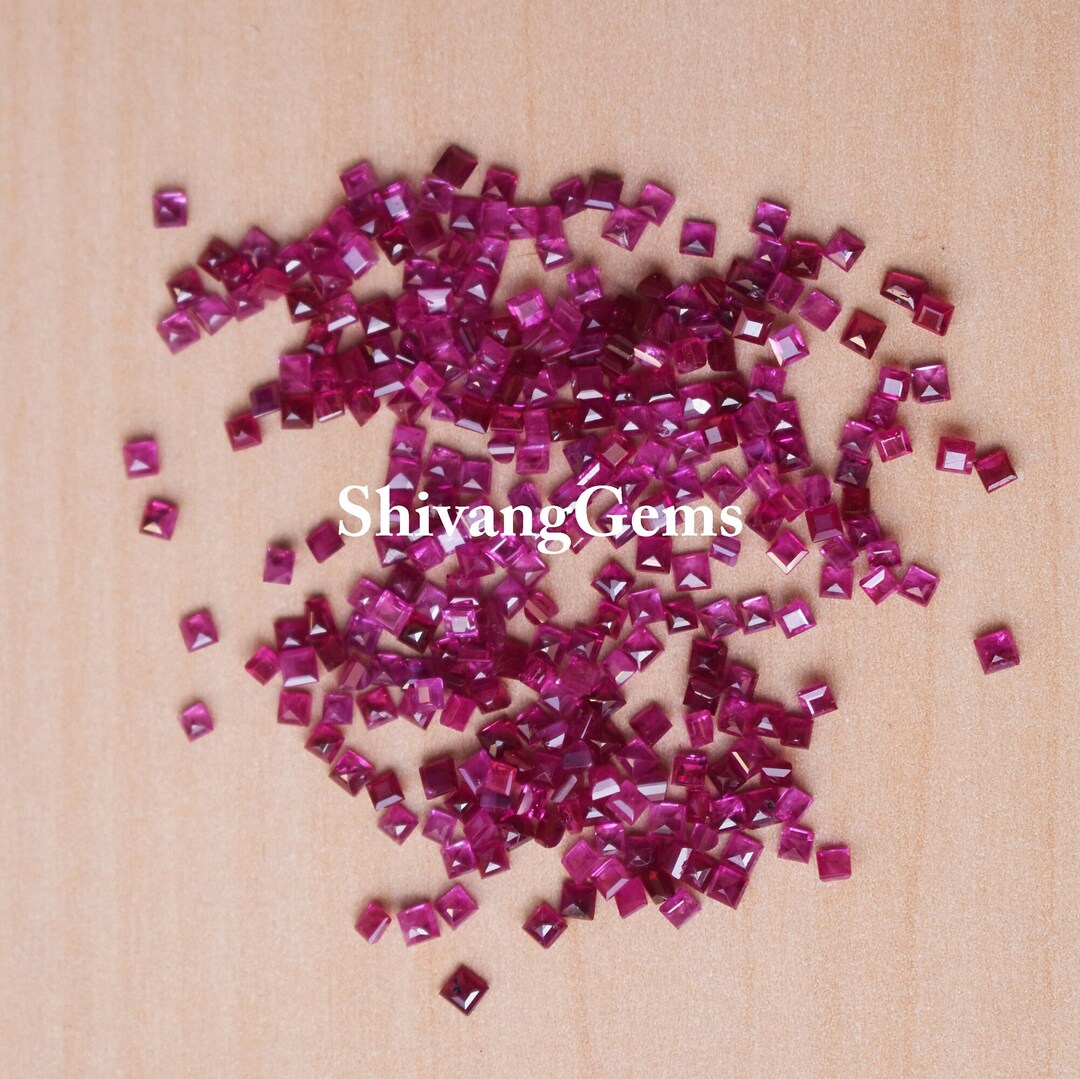 Natural AAA Ruby Square Faceted Cut 3X3MM-3.50X3.50MM Ruby Square Cut ...