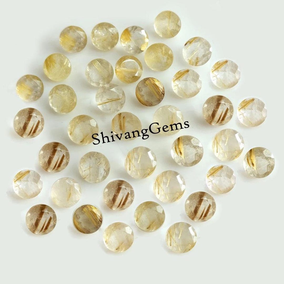 Natural AAA Golden Rutile Quartz Round Faceted Cut Size 2X2MM to ...