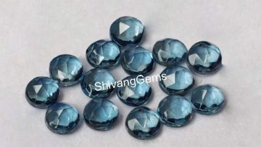 AAA London Blue Topaz Round Rose Cut Faceted Size 9X9MM-10X10MM London ...