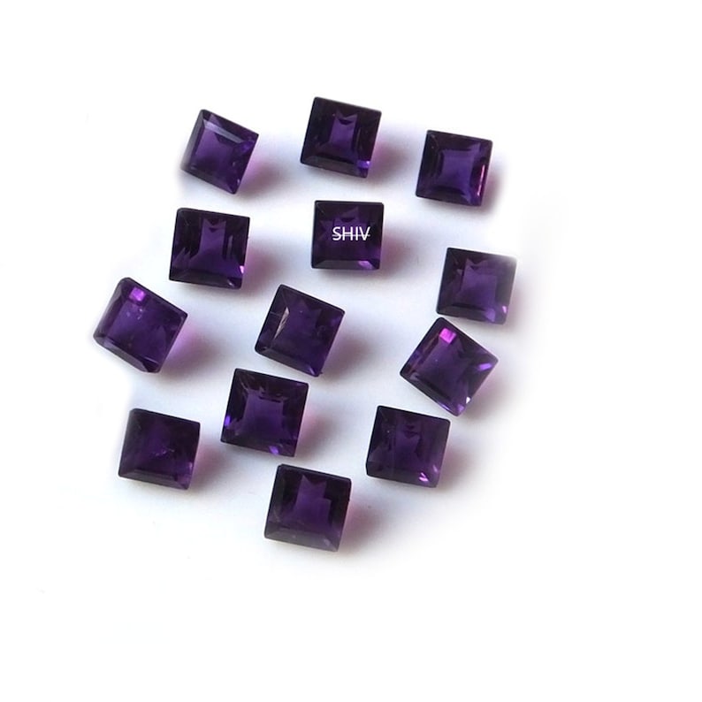 AAA Amethyst Square Faceted 5MM-6MM 100% Natural Amethyst - Etsy