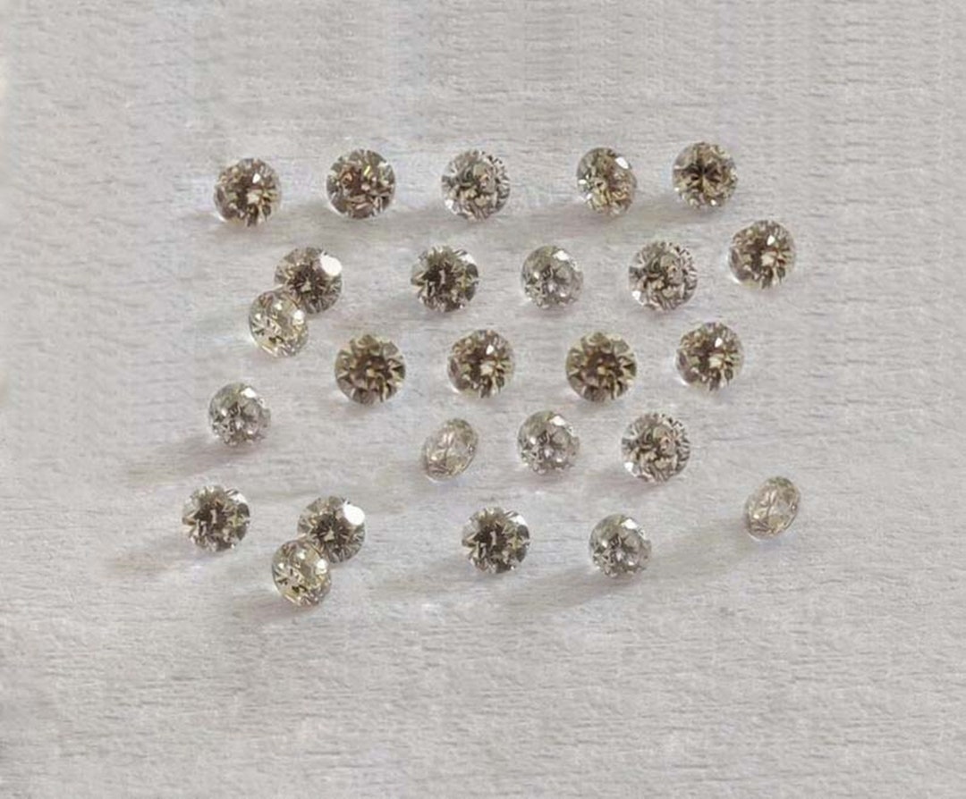 2X2MM Natural White Diamond Round Brilliant Cut Gemstone I-j Color Vs ...