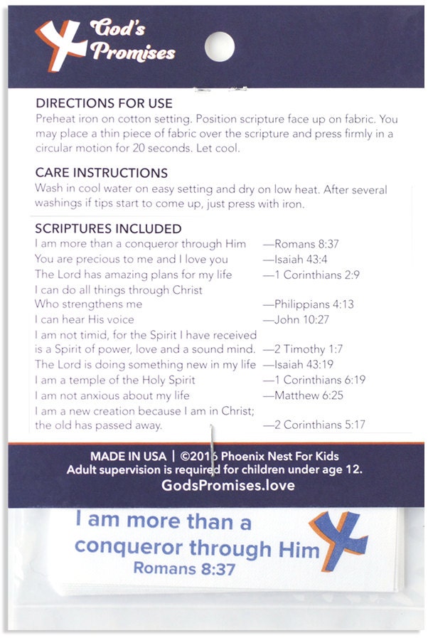 Iron on Scripture Applique 10 Pack - Etsy