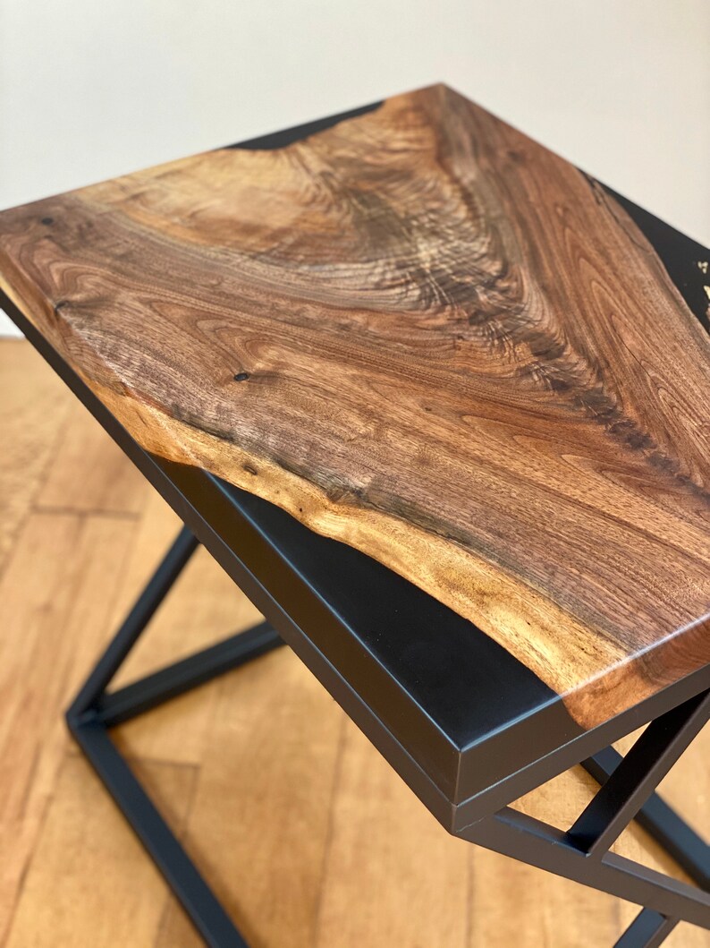 SOLD Live Edge End Table Modern End Table River Table | Etsy