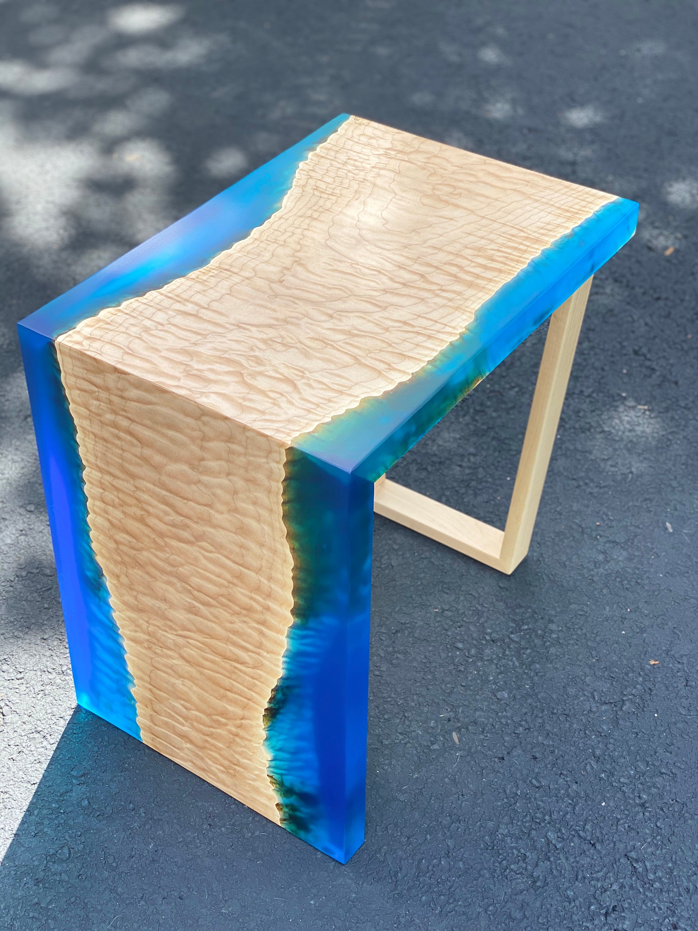 IN STOCK Live Edge Waterfall End Table Ocean Table Modern | Etsy