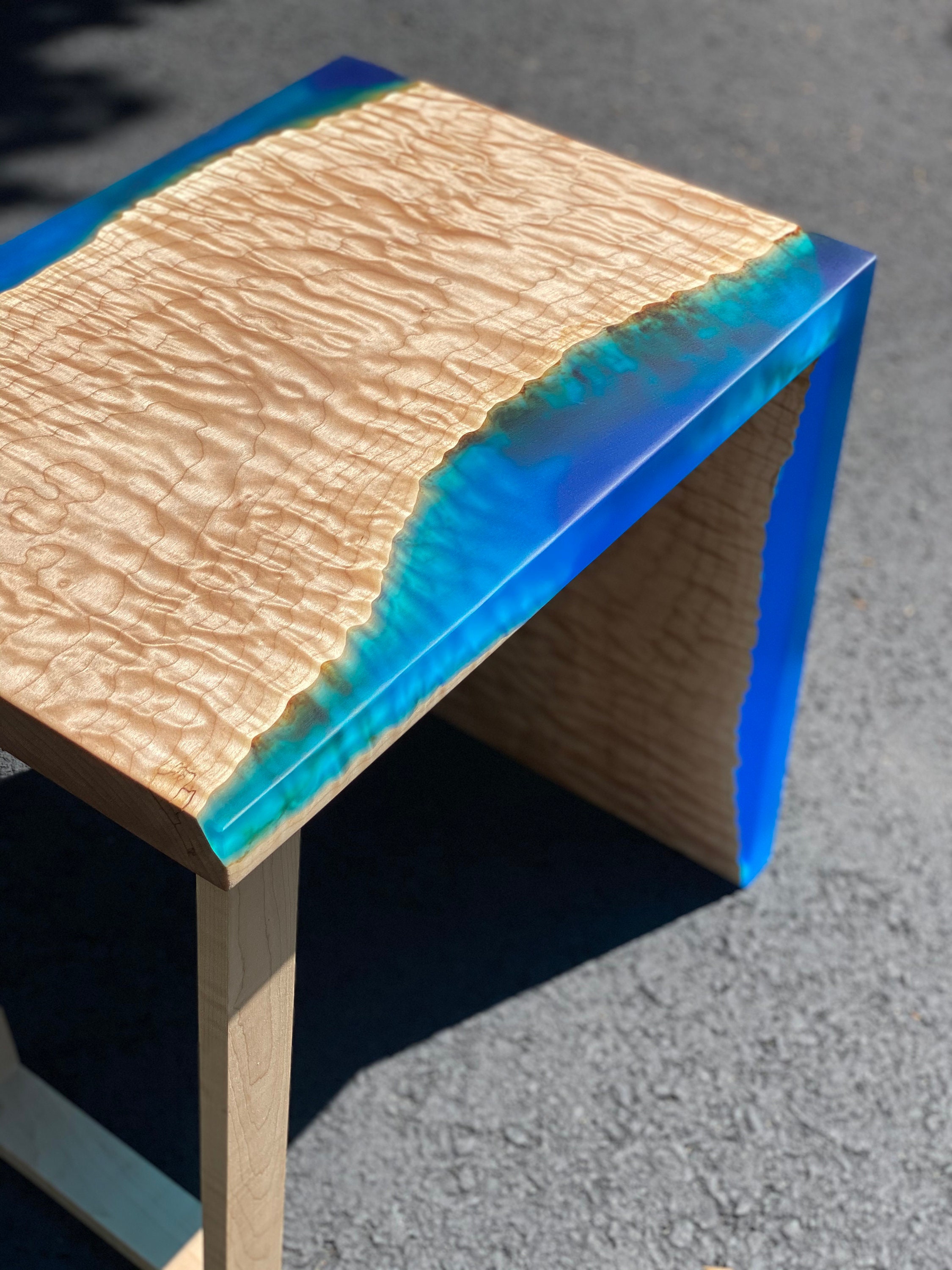 IN STOCK Live Edge Waterfall End Table Ocean Table Modern | Etsy