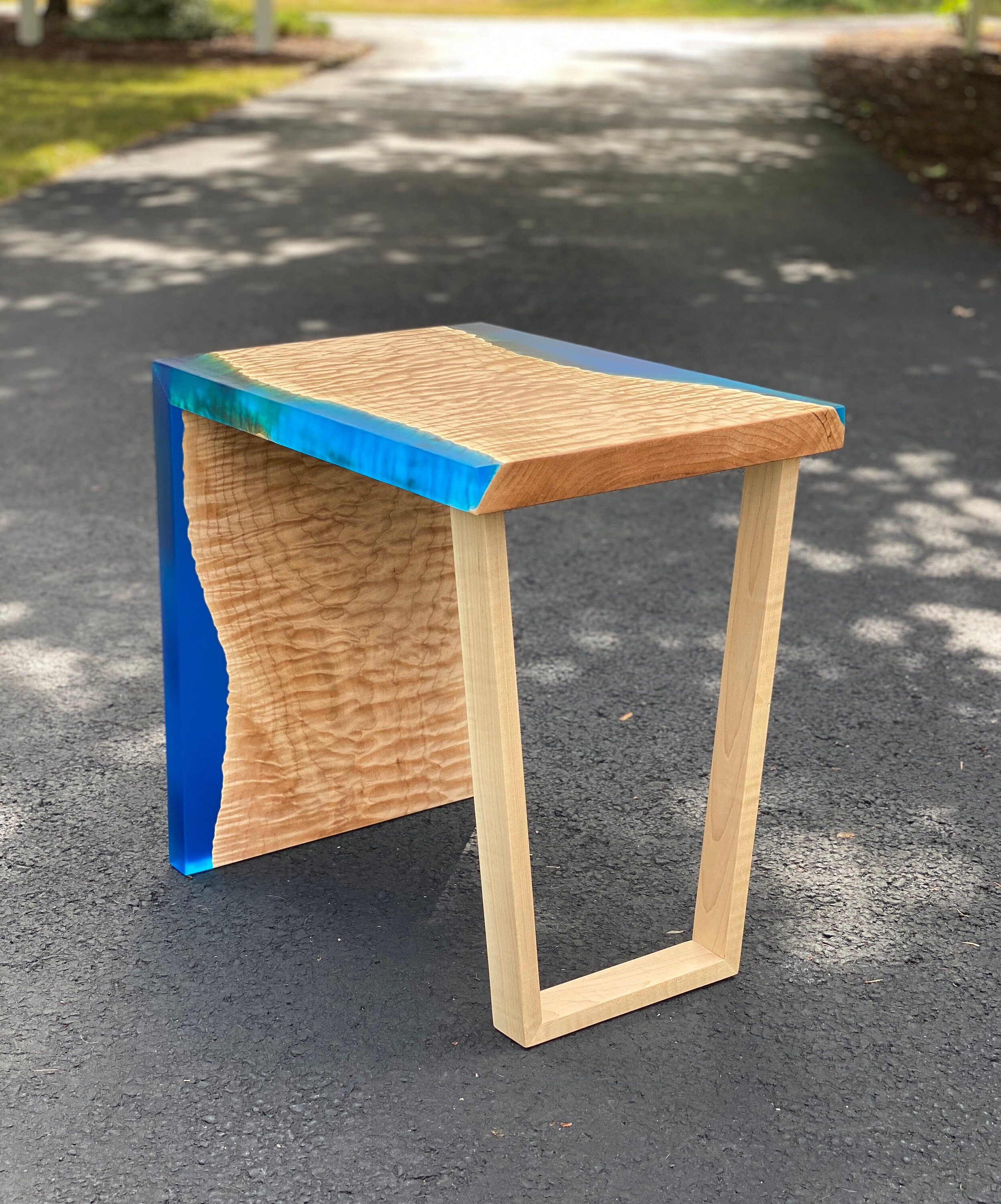 IN STOCK Live Edge Waterfall End Table Ocean Table Modern | Etsy