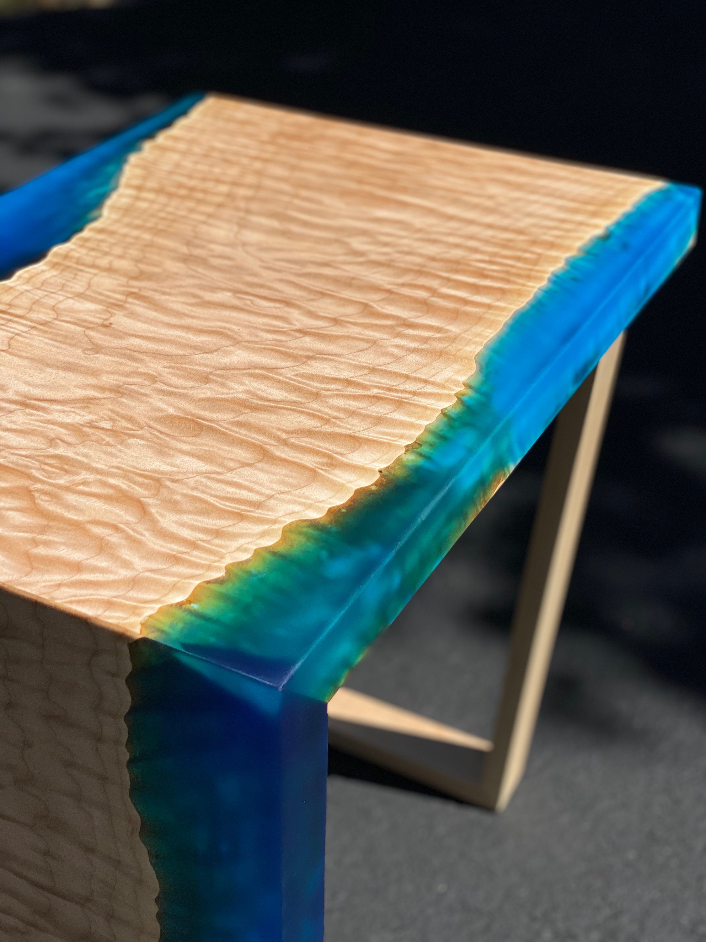 IN STOCK Live Edge Waterfall End Table Ocean Table Modern | Etsy