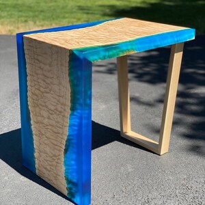 IN STOCK Live Edge Waterfall End Table Ocean Table Modern | Etsy