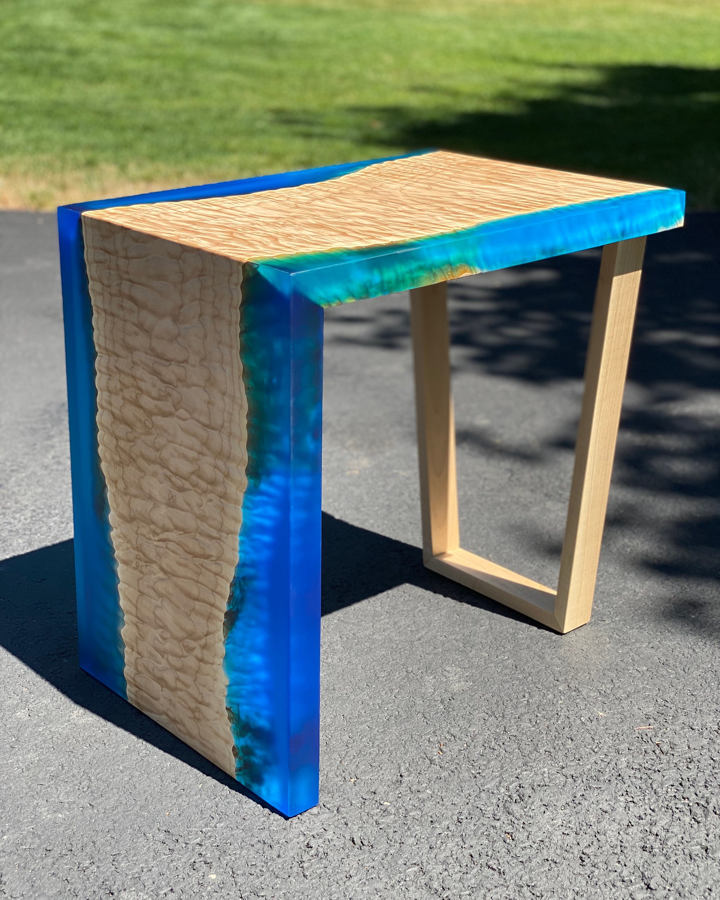 IN STOCK Live Edge Waterfall End Table Ocean Table Modern | Etsy