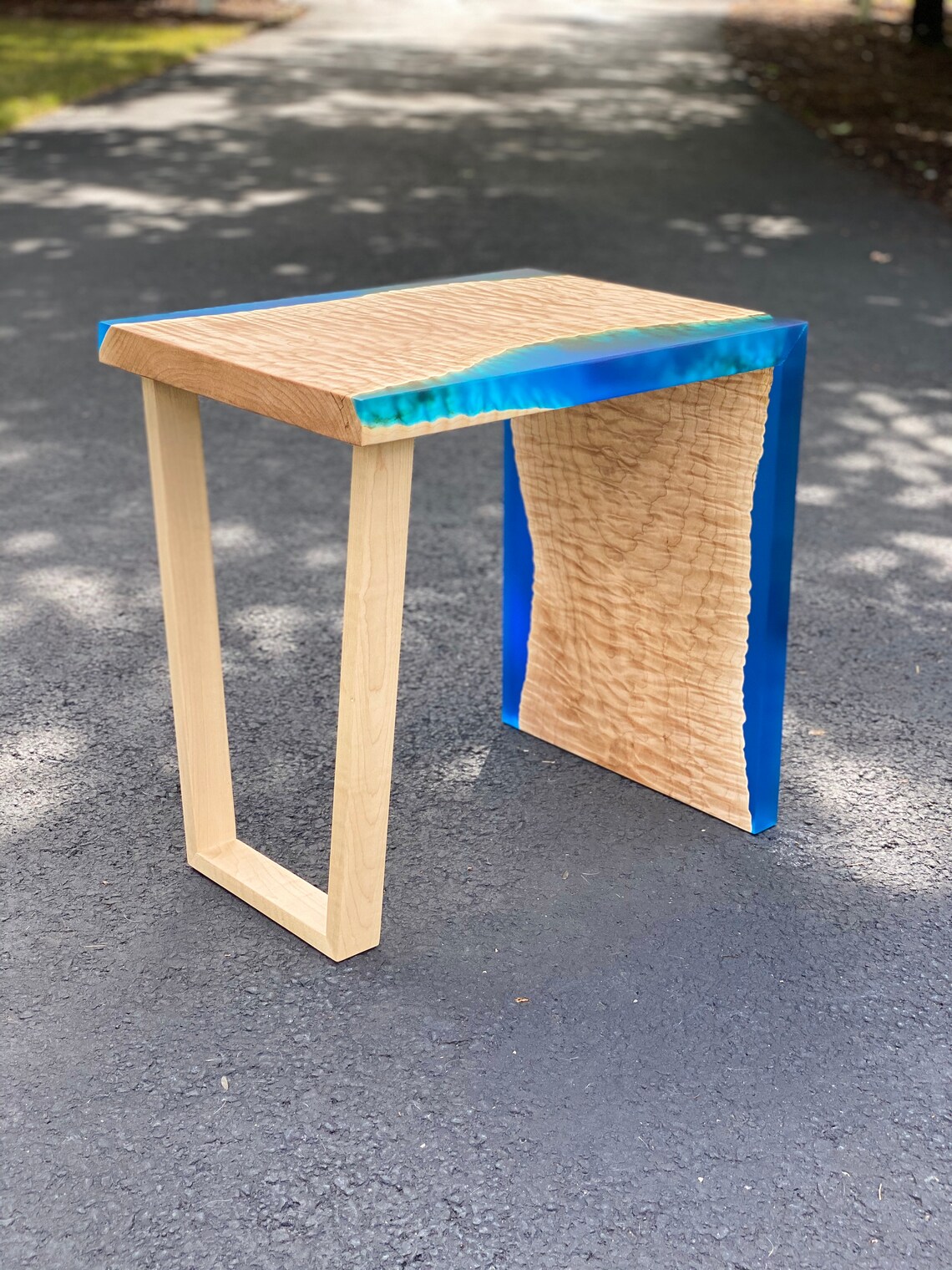 IN STOCK Live Edge Waterfall End Table Ocean Table Modern | Etsy