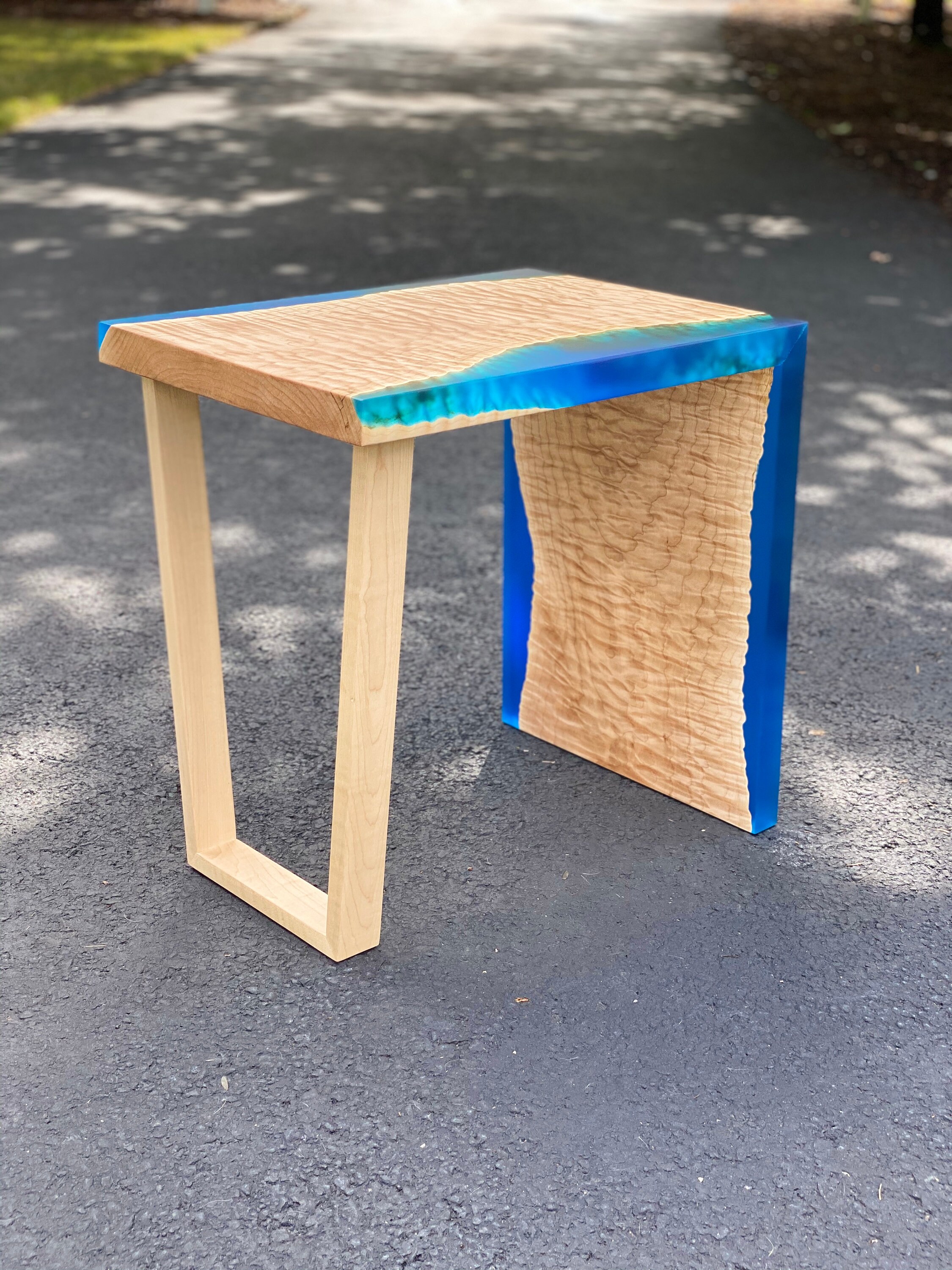 IN STOCK Live Edge Waterfall End Table Ocean Table Modern | Etsy