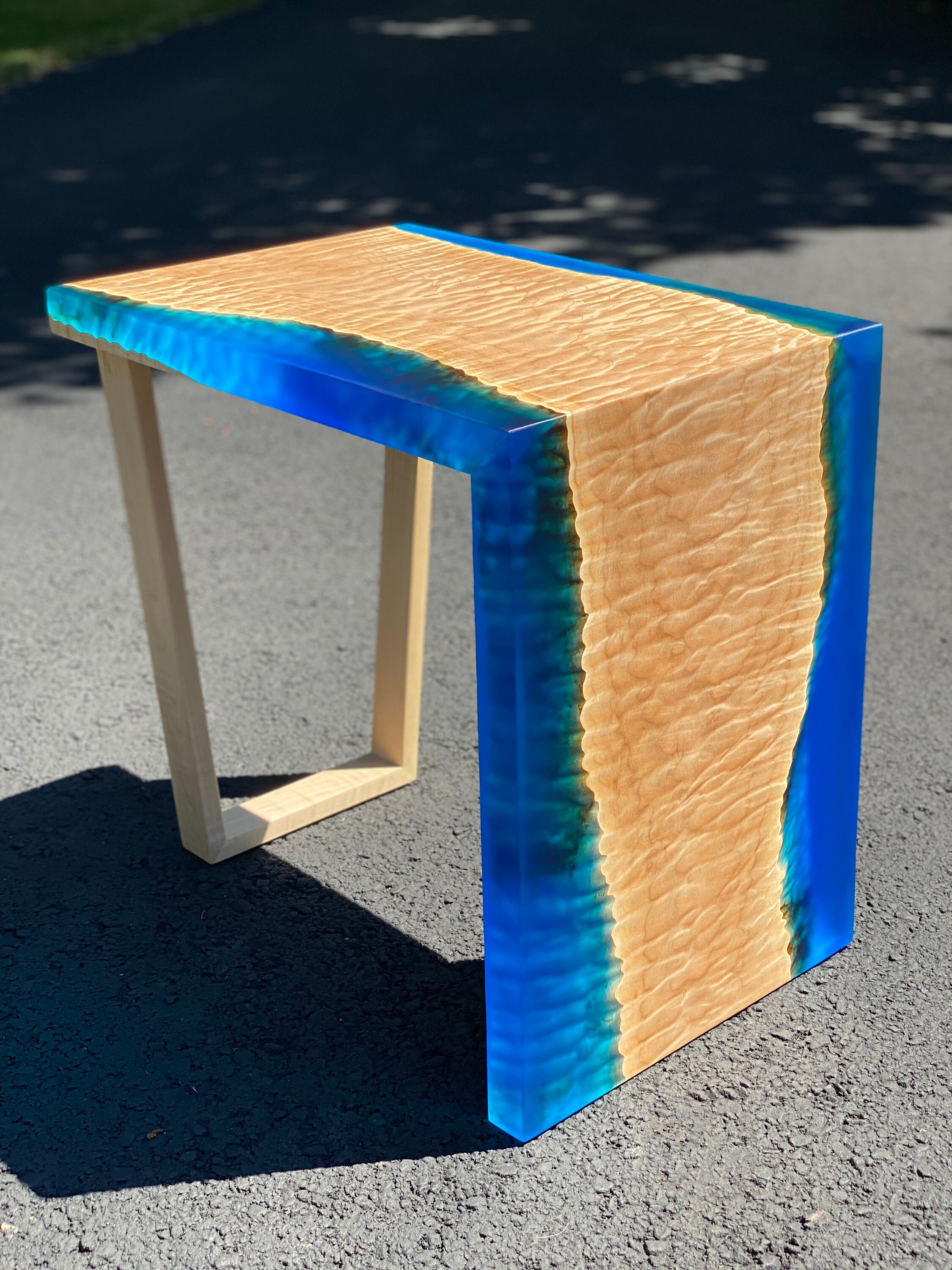 IN STOCK Live Edge Waterfall End Table Ocean Table Modern | Etsy