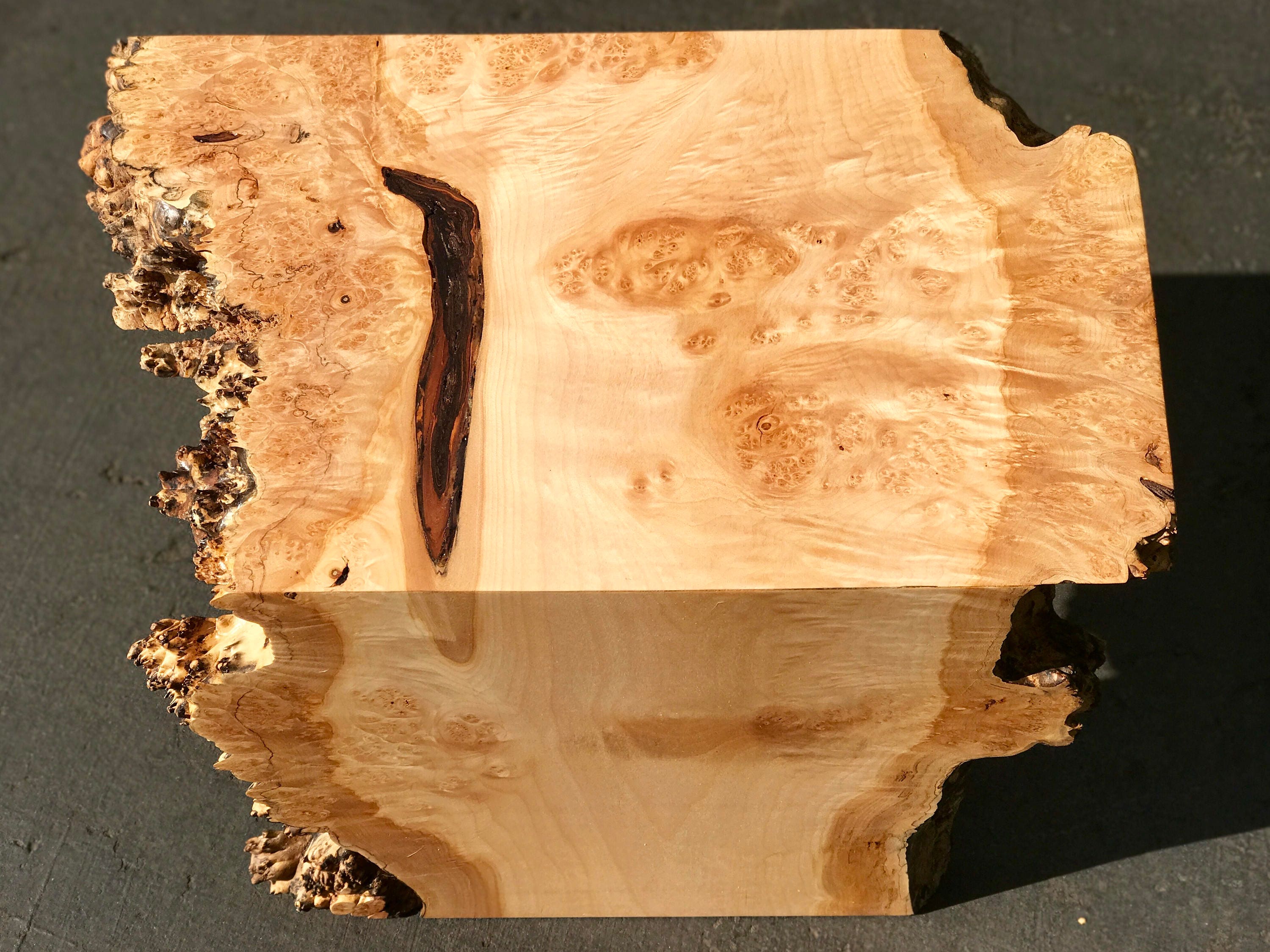 SOLD-Live Edge Maple Waterfall End Table With Pipe Legs Live | Etsy