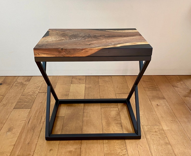 SOLD Live Edge End Table Modern End Table River Table | Etsy