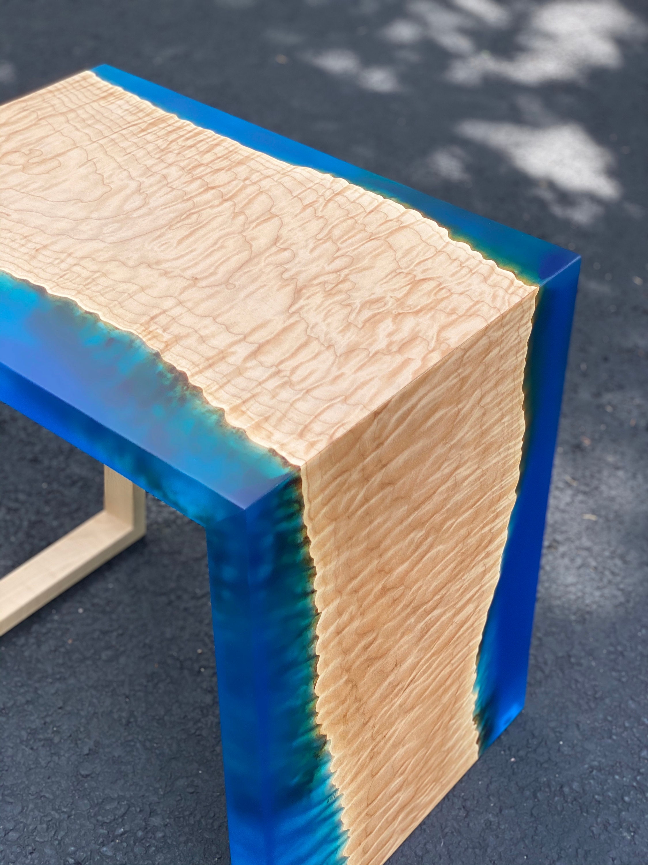 IN STOCK Live Edge Waterfall End Table Ocean Table Modern | Etsy