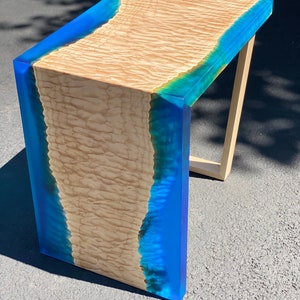 IN STOCK Live Edge Waterfall End Table Ocean Table Modern | Etsy