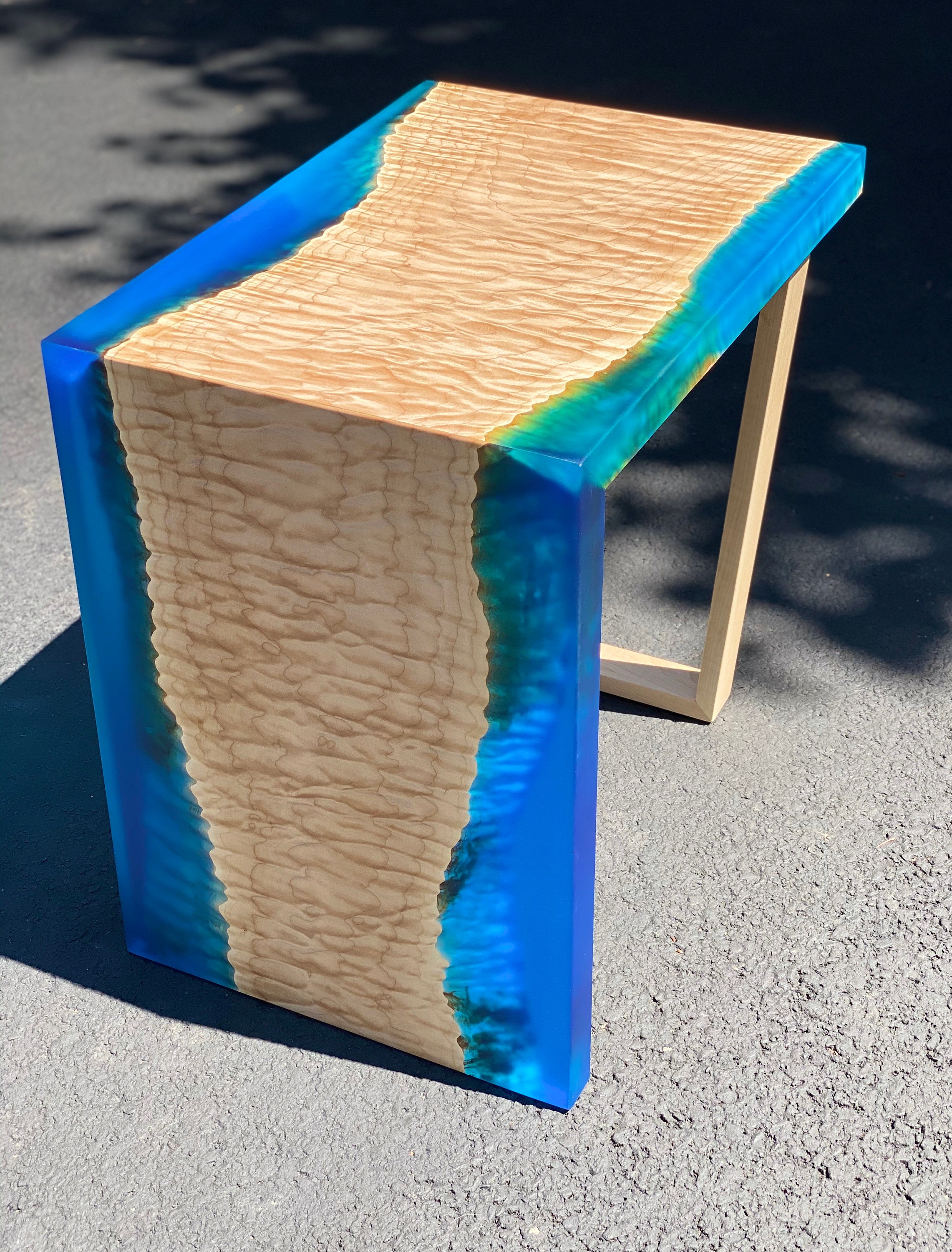 IN STOCK Live Edge Waterfall End Table Ocean Table Modern | Etsy