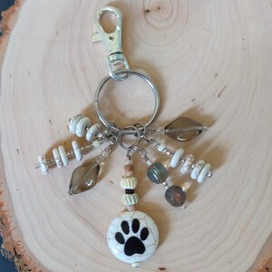 Dog Lovers Keychain Dog Key Ring Pawprint Beaded Keychain Purse Charm ...