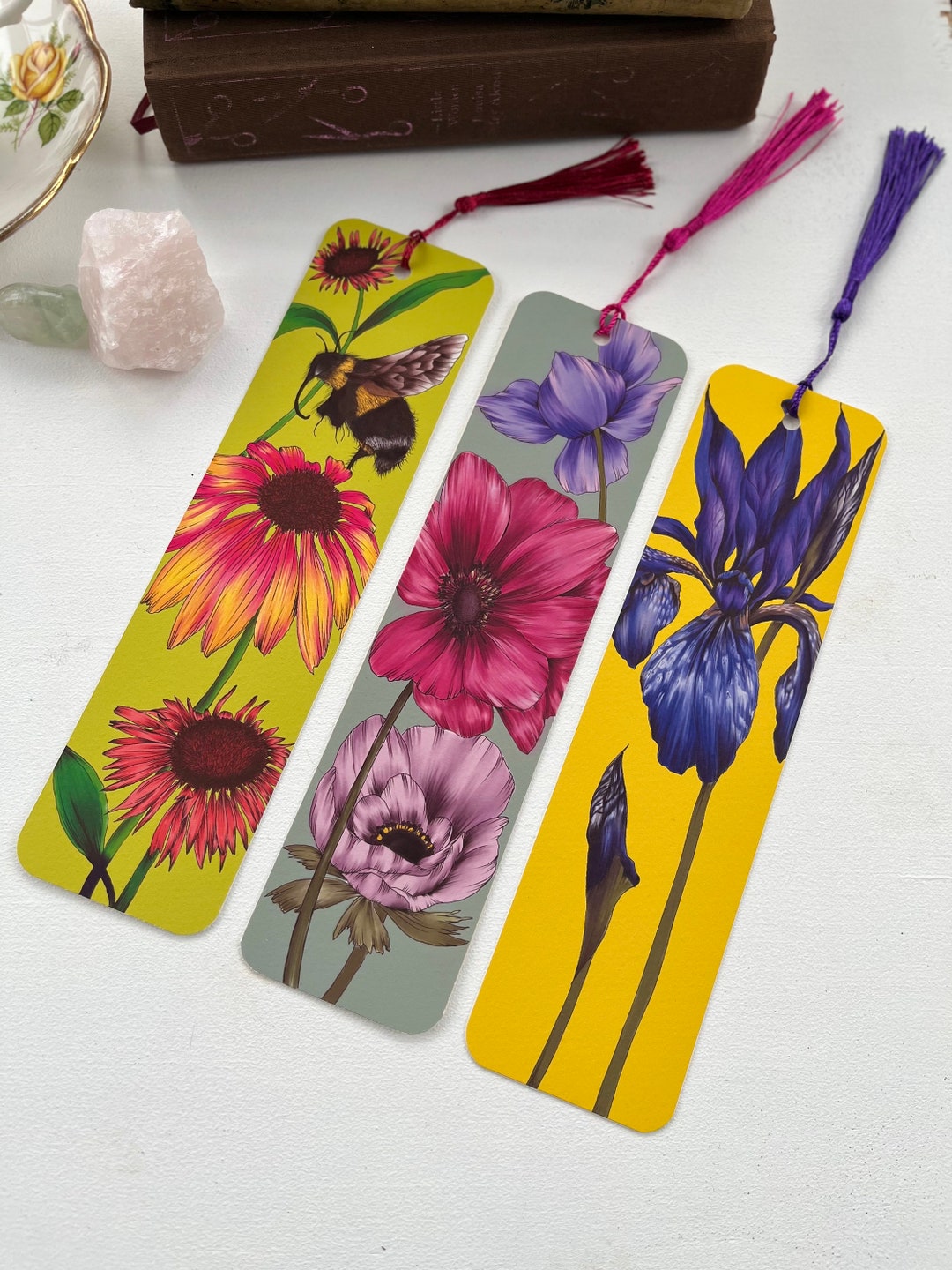 Illustrated Bookmark Bundle, Art Bookmarks, Heavy Card Luxury Page ...
