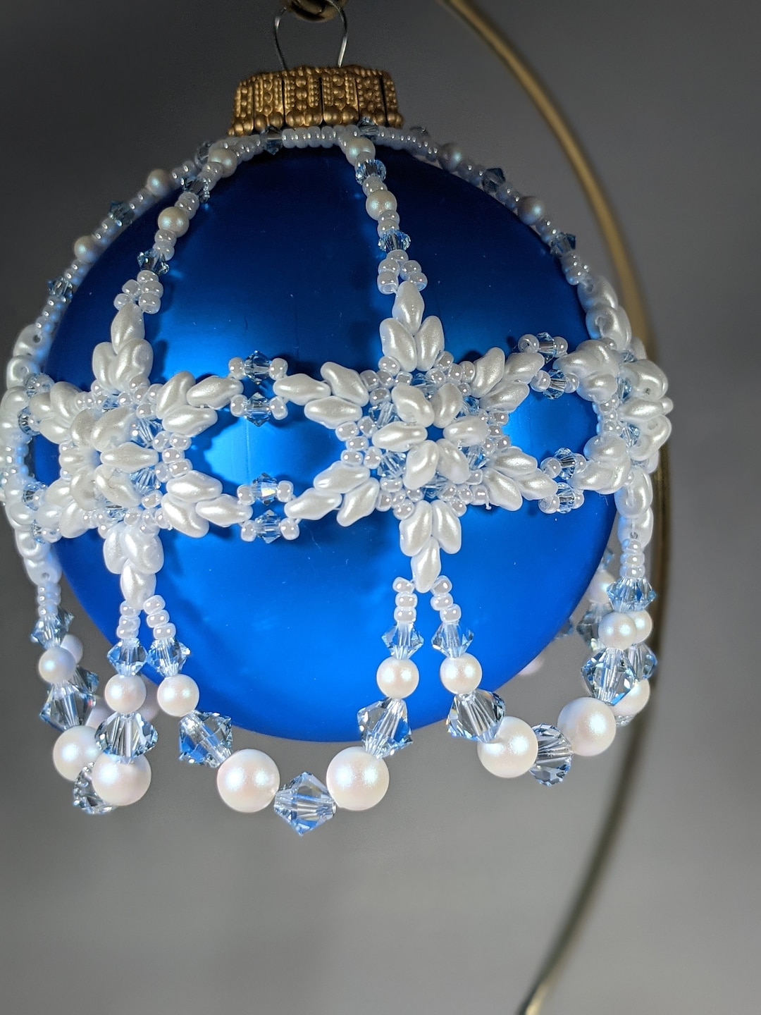 Schneeflocke in Swarovski Light Azore und Weiß - Etsy.de