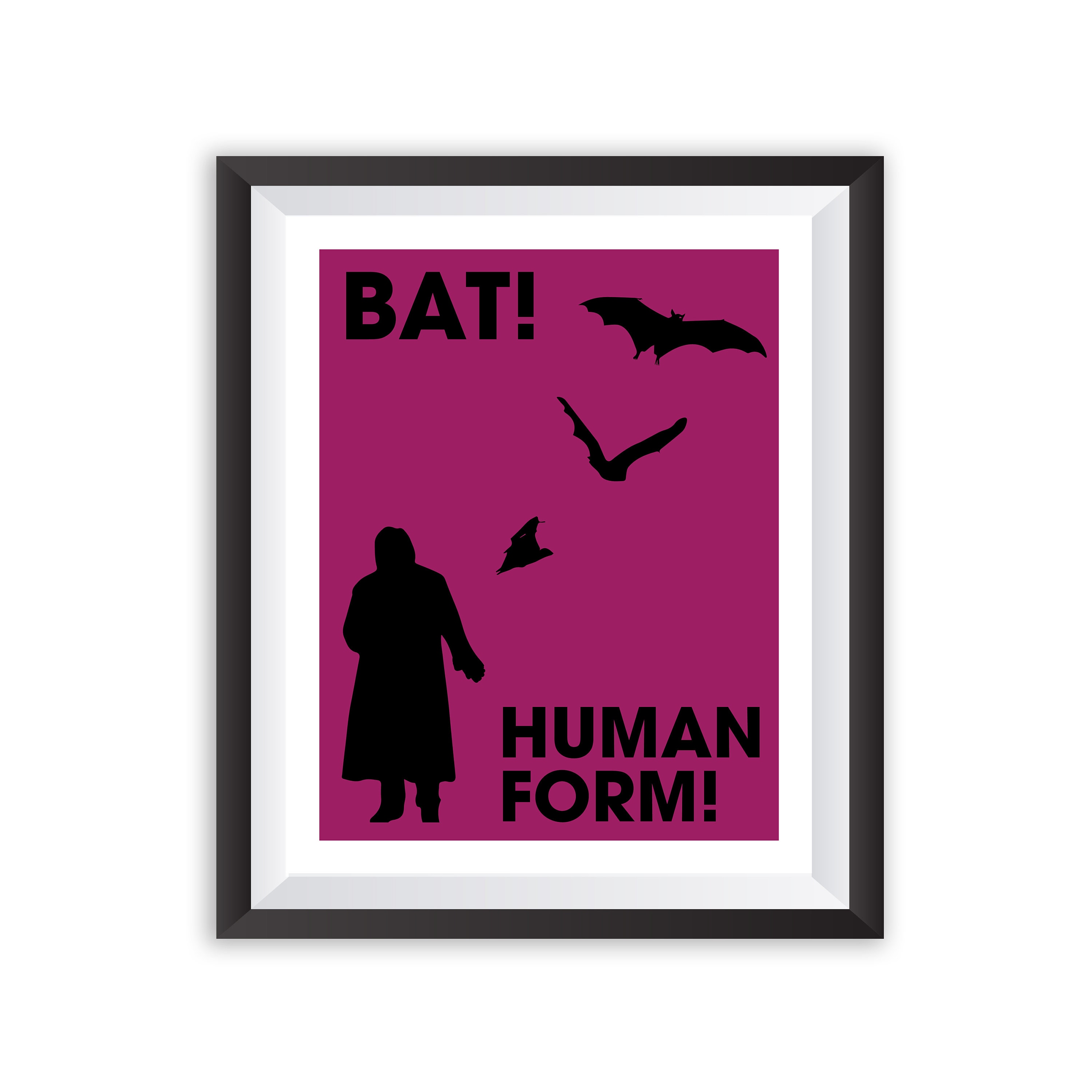What We Do in the Shadows Inspired // Bat! Human Form! Art Print ...