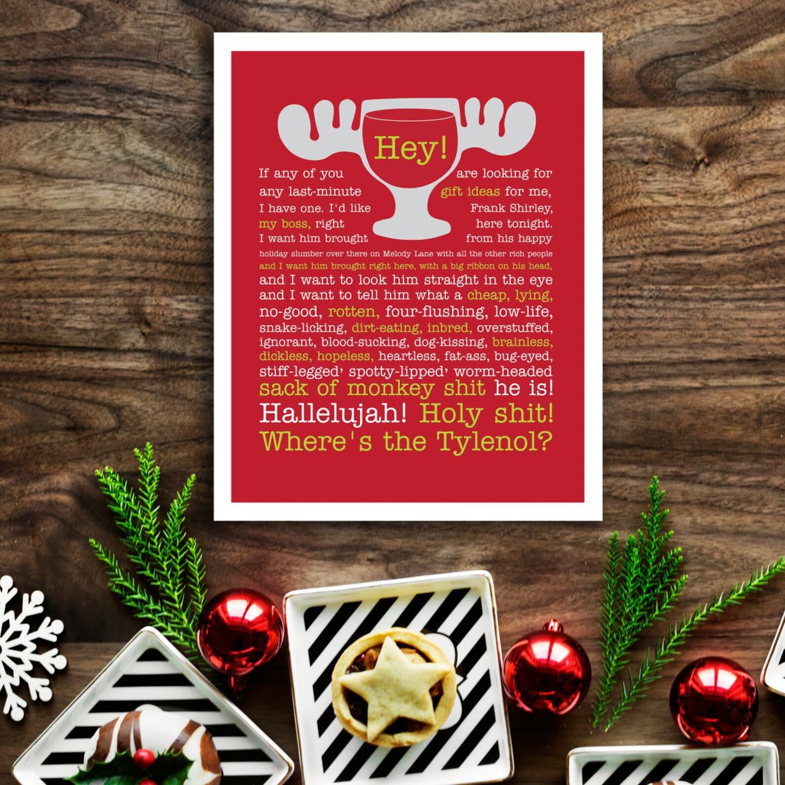 National Lampoon's Christmas Vacation Print Clark's Rant Hallelujah ...