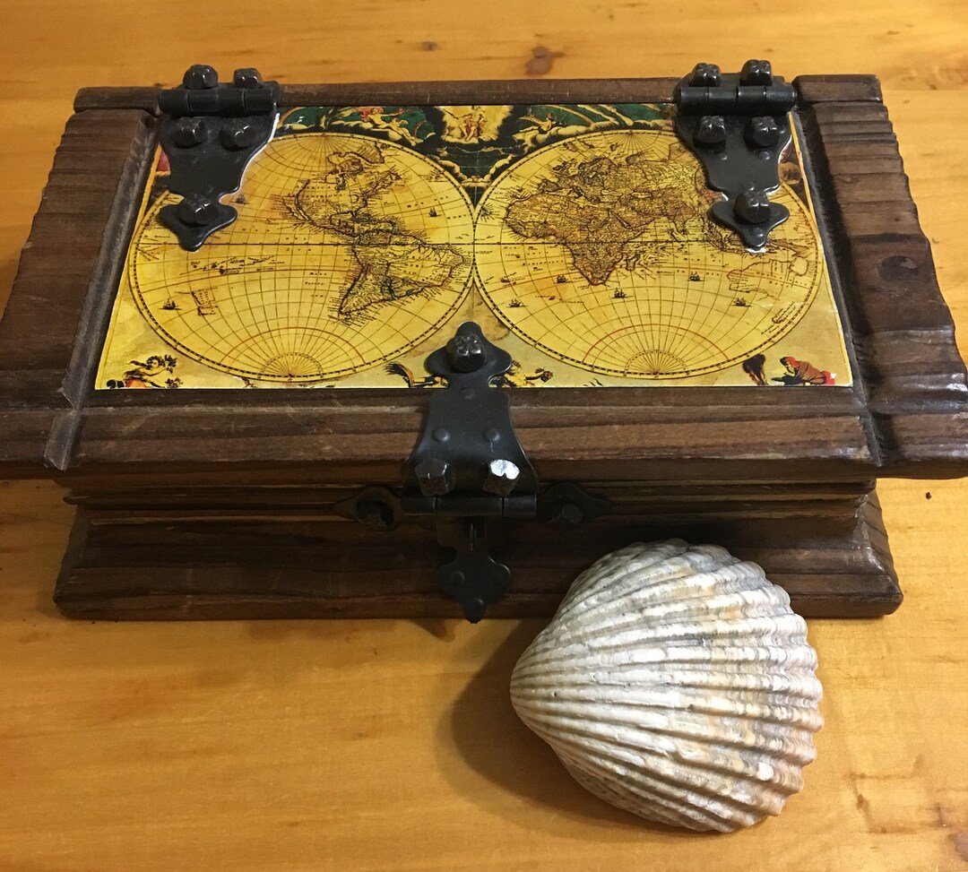 Gift for Men, Wooden Box Covered With Leather, Wooden Box With Lid ...