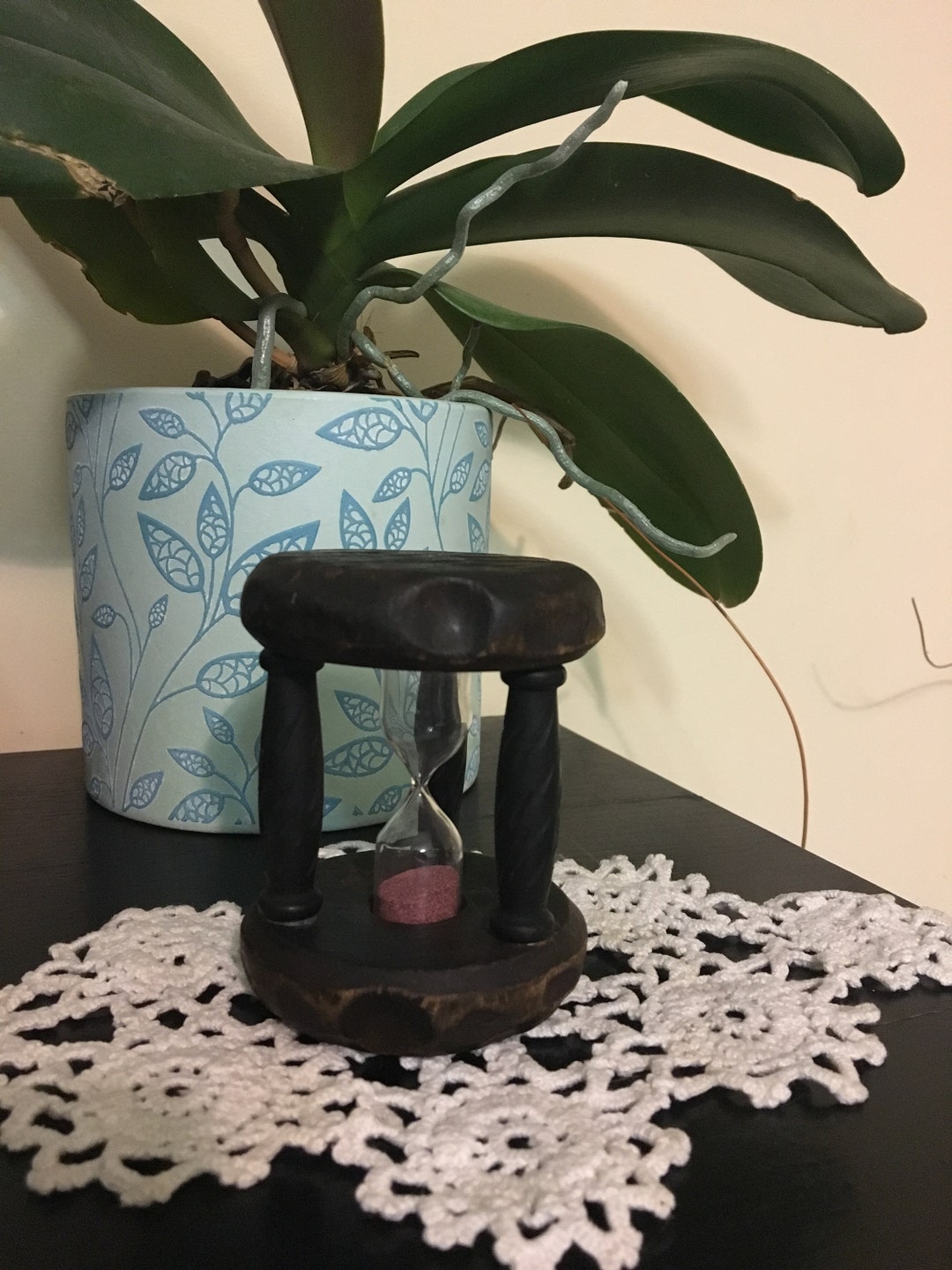 Vintage Wooden Hourglass, Brown Wooden Hourglass With Sand, Collectible ...