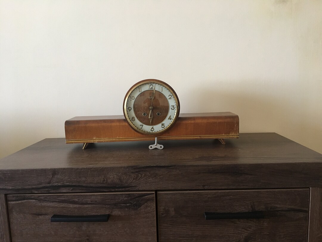 Mechanical Fireplace Clock an Efficient Mid Century Clock - Etsy