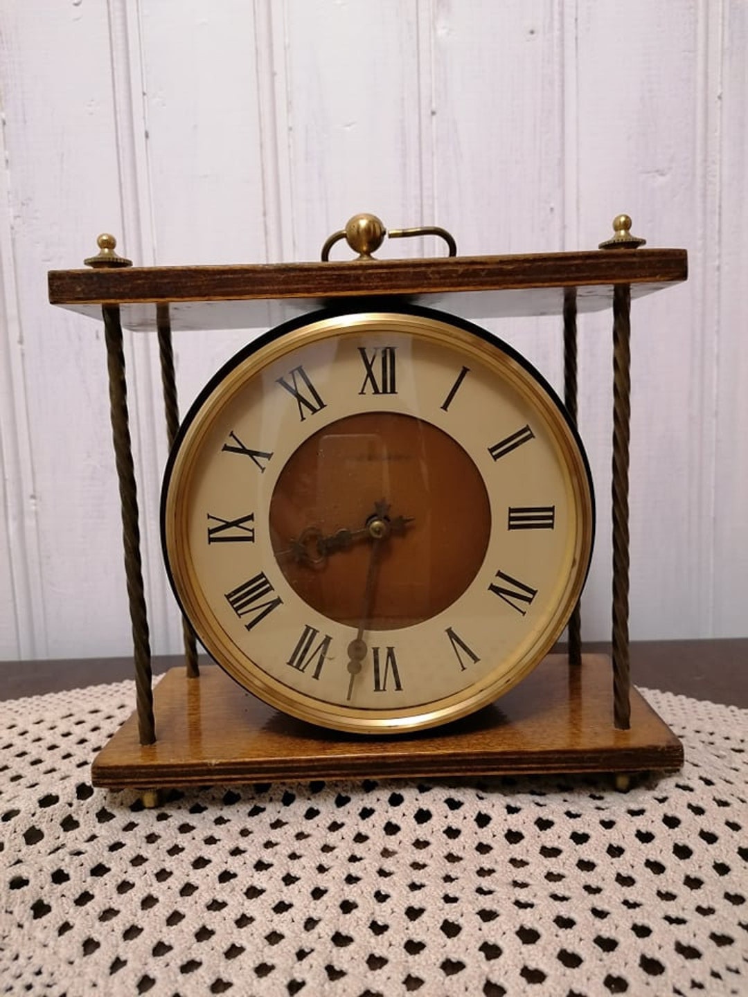 Vintage Mantel Clock VESNA , Clock Art Deco, Mechanical Clock Vesna ...