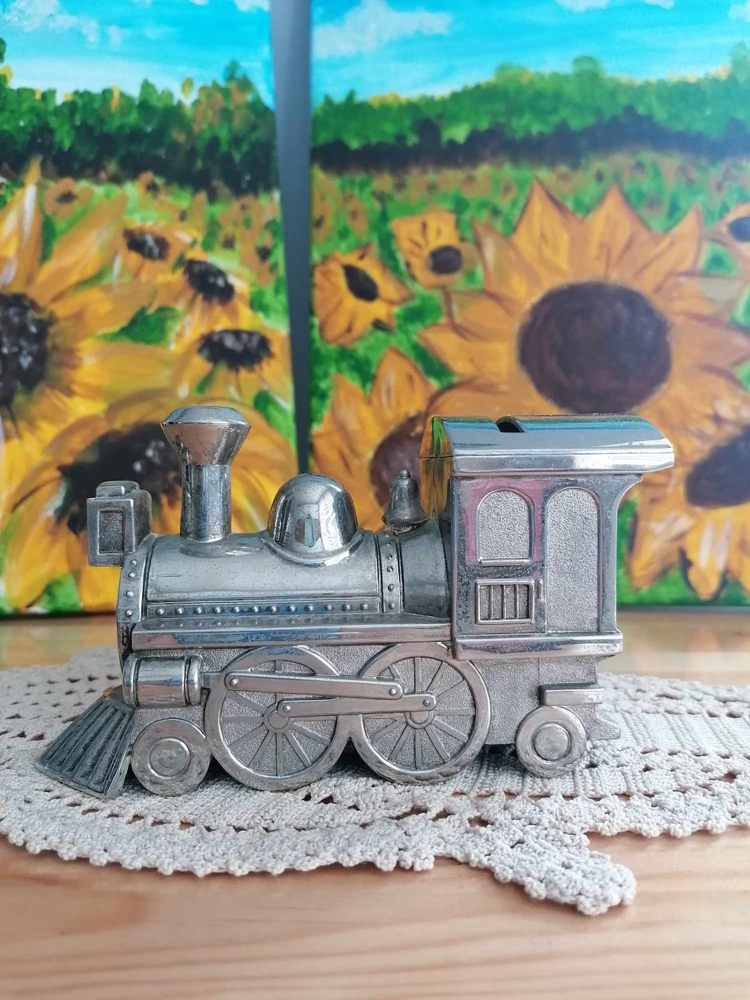 Piggy Bank, Metal Train Bank Train Piggy Bank Vintage Metal Money Bank ...