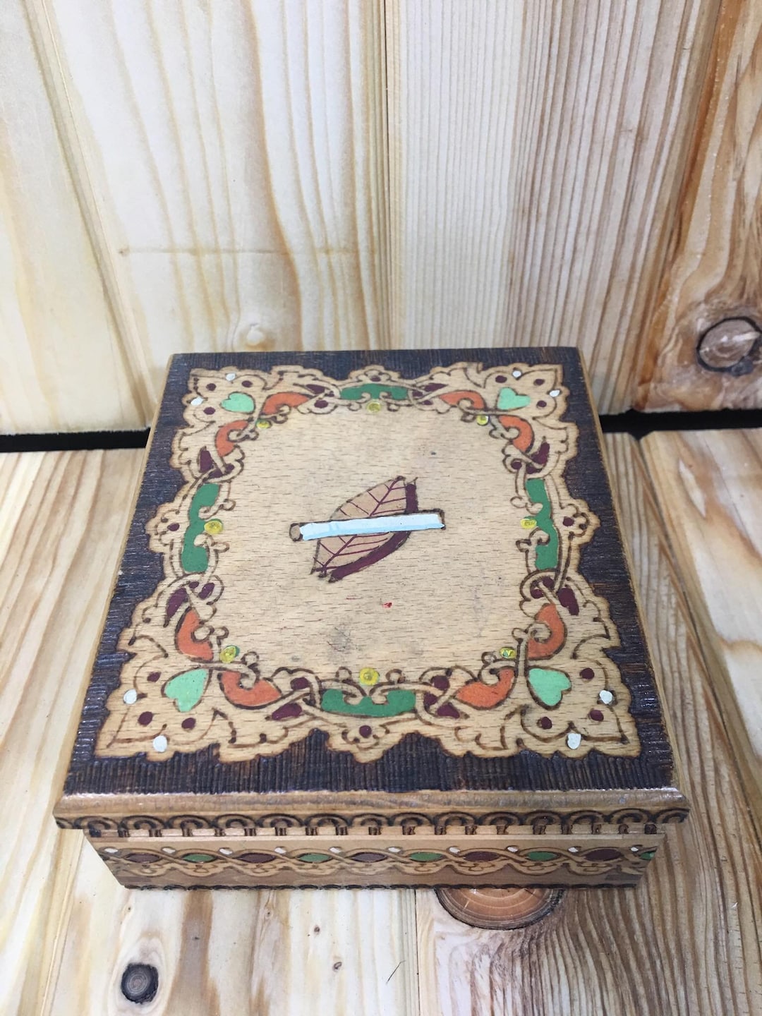 Vintage Cigarette Box, Wooden Cigarette Box, , Cigarette Holder, Gift ...