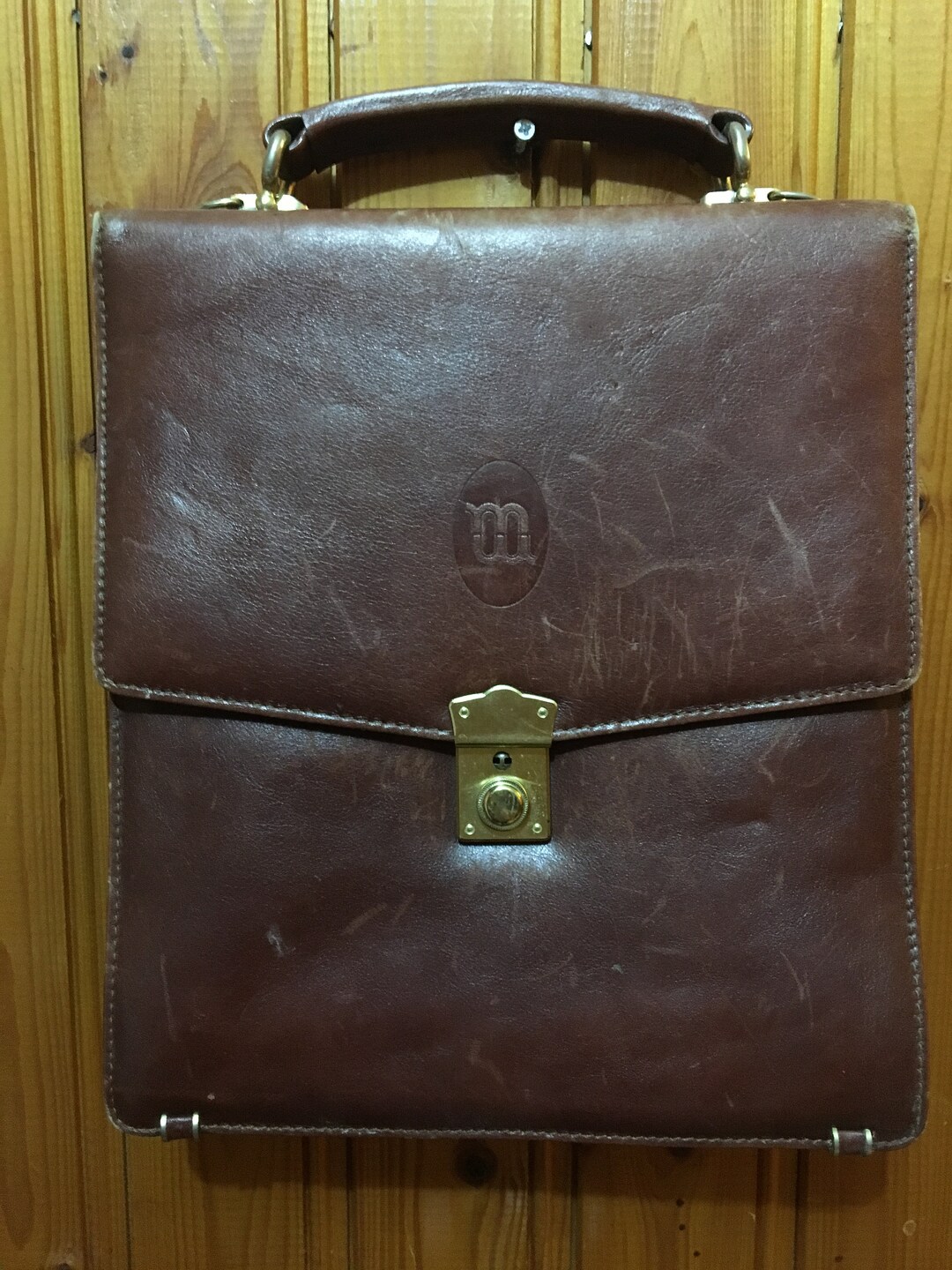 Briefcase, Handbag, Gift Idea, Vintage Briefcase, Brown Leather Bag ...
