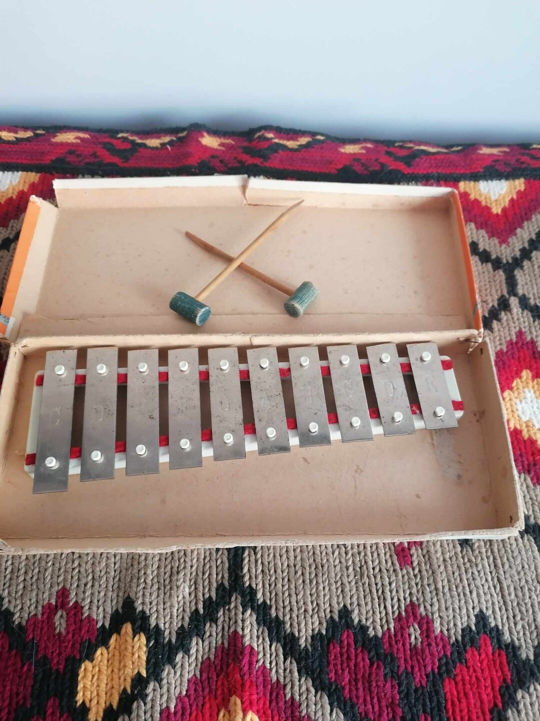 Vintage Metal Xylophone, Retro Decorative Musical Instrument Xylophone ...