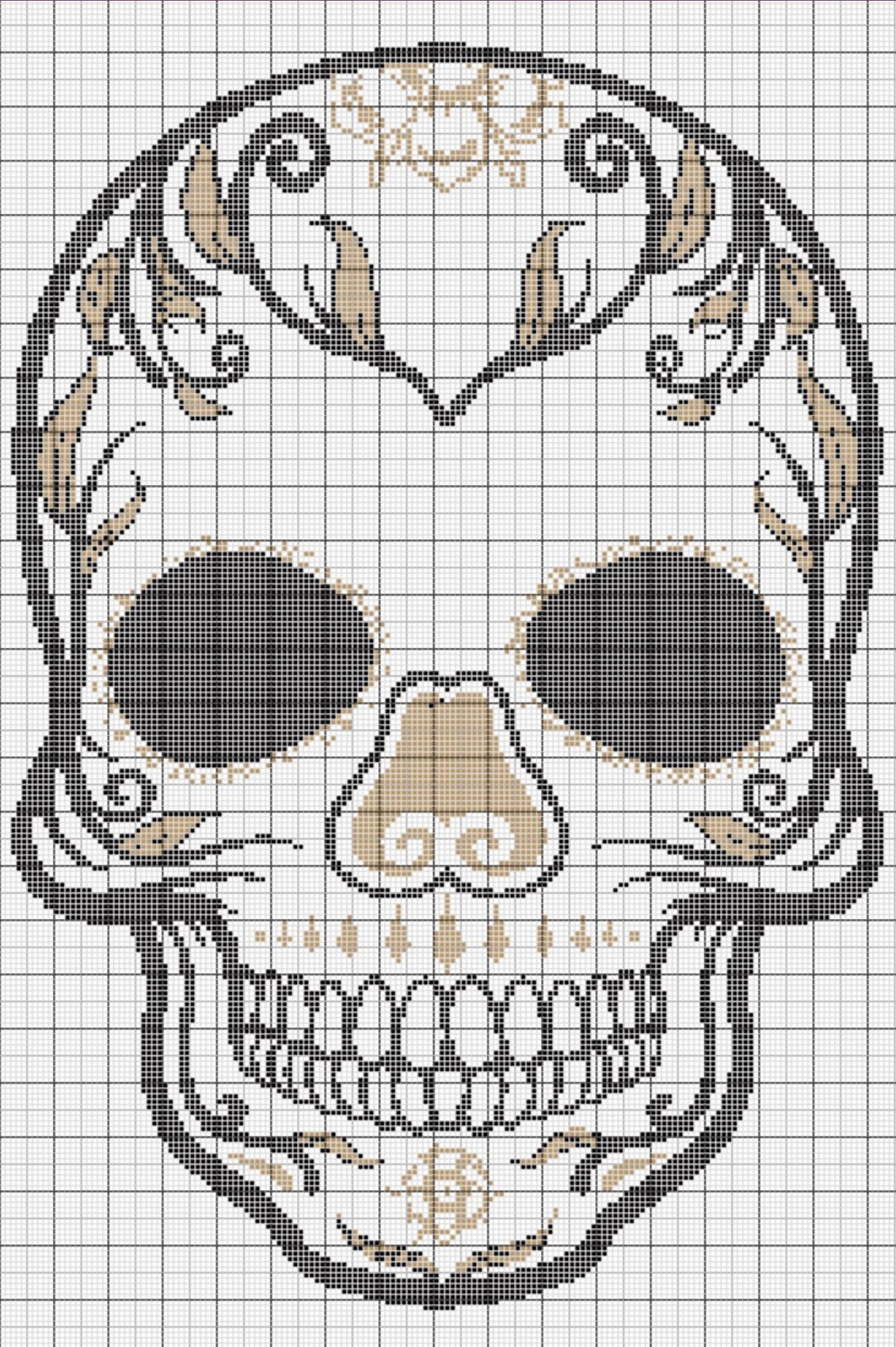 Sugar Skull Graphghan Pattern - Etsy