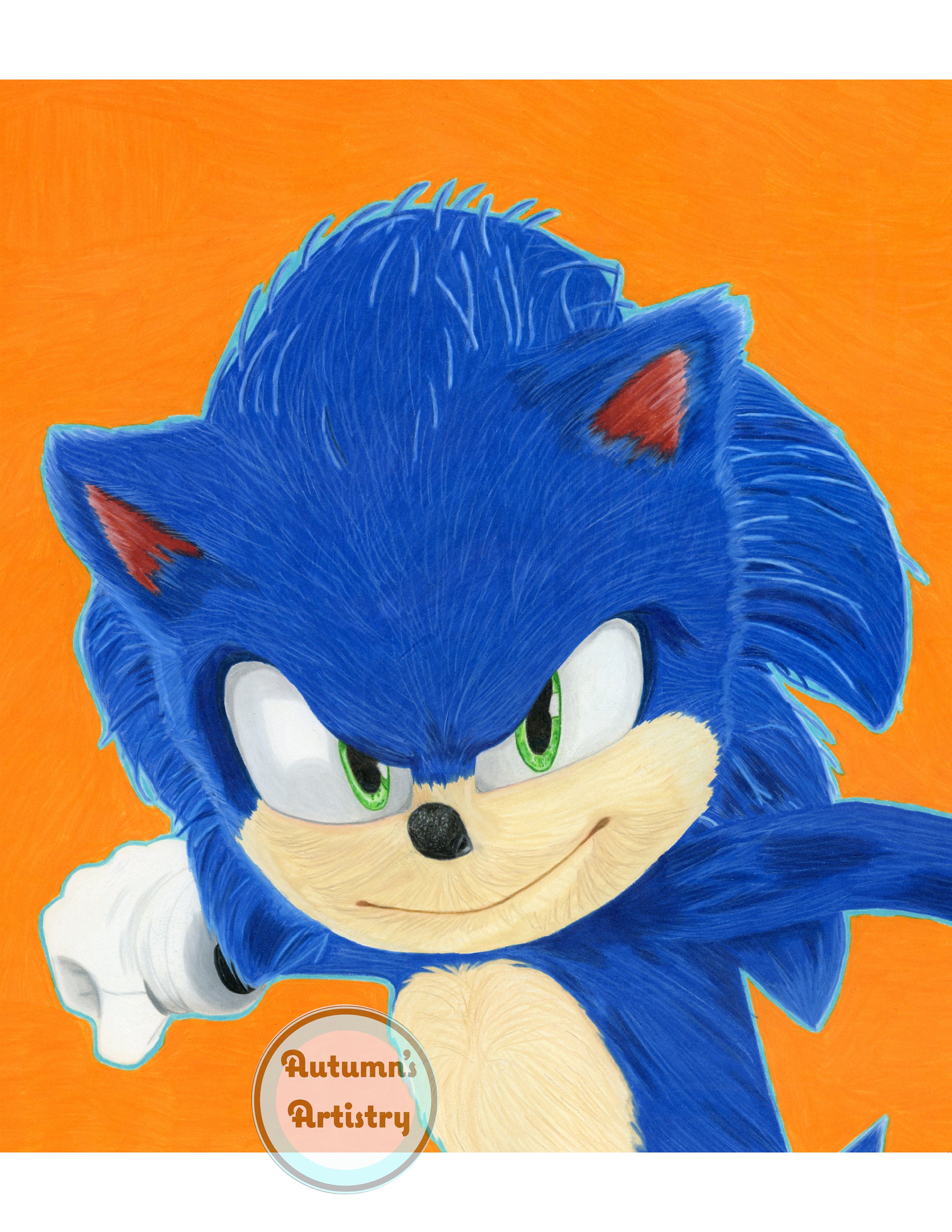 Drawing Print Sonic the Hedgehog - Etsy