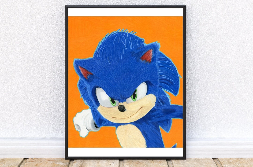 Drawing Print Sonic the Hedgehog - Etsy
