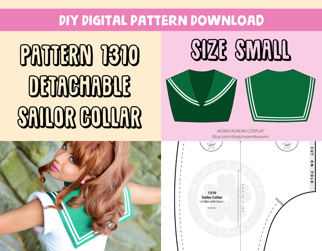 DIY Sailor Collar Pattern sizes XS, M, L - Etsy