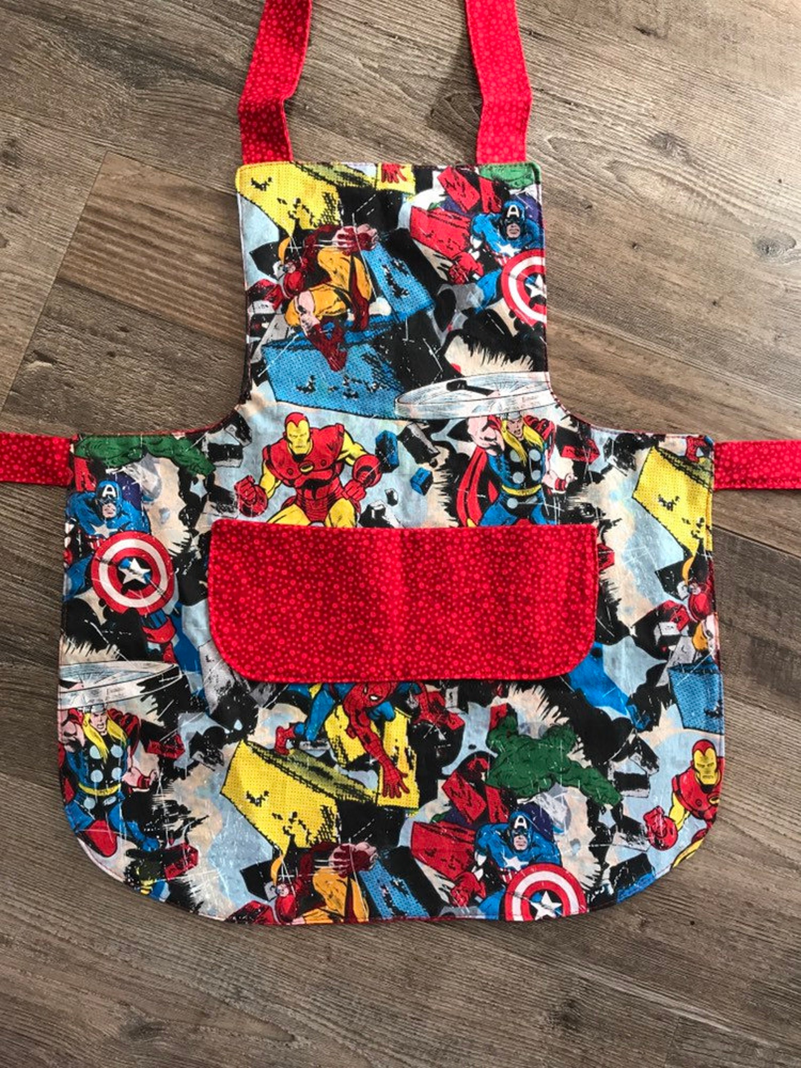 Marvel Comics Apron, Superhero Apron,boy's Apron, Girl's Apron - Etsy