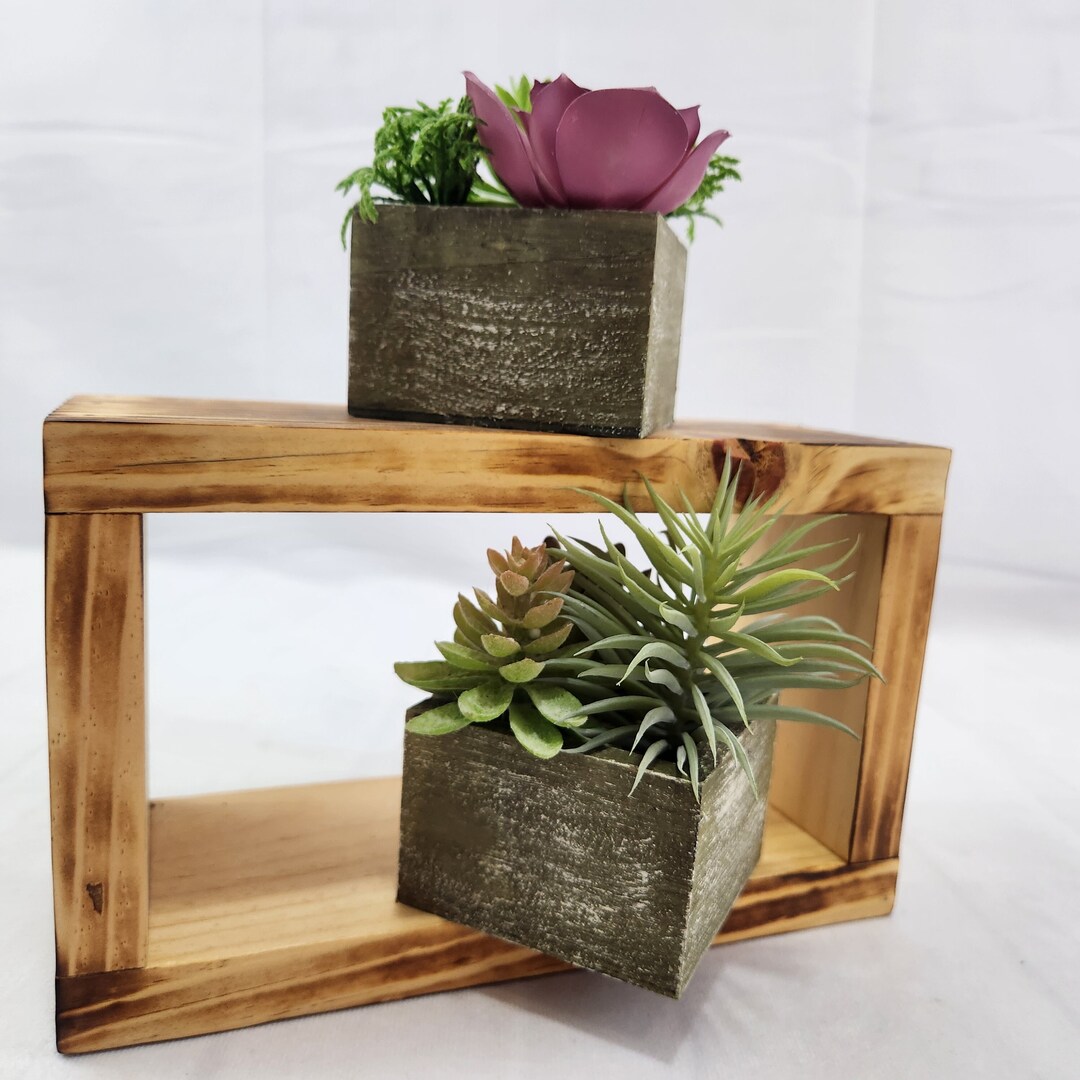Rustic Wood Rectangular Decorative Wall Table Shelf Decor 9 X 5 X 3.5 ...