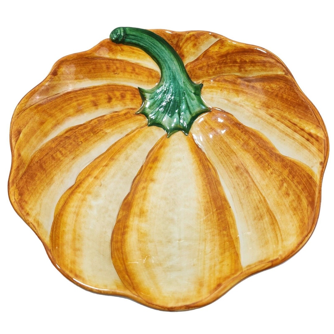 Vietri Pumpkin Ceramic 9 Bowl Harvest Thanksgiving Fall Made in Italy ...